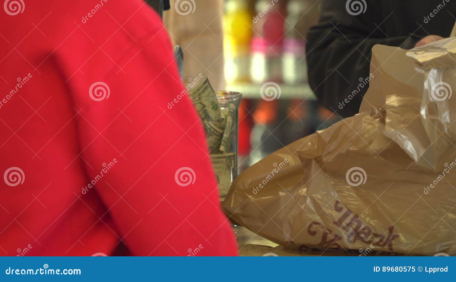 Customer Takes Their Purch from Register Area Stock Video - Video of ...