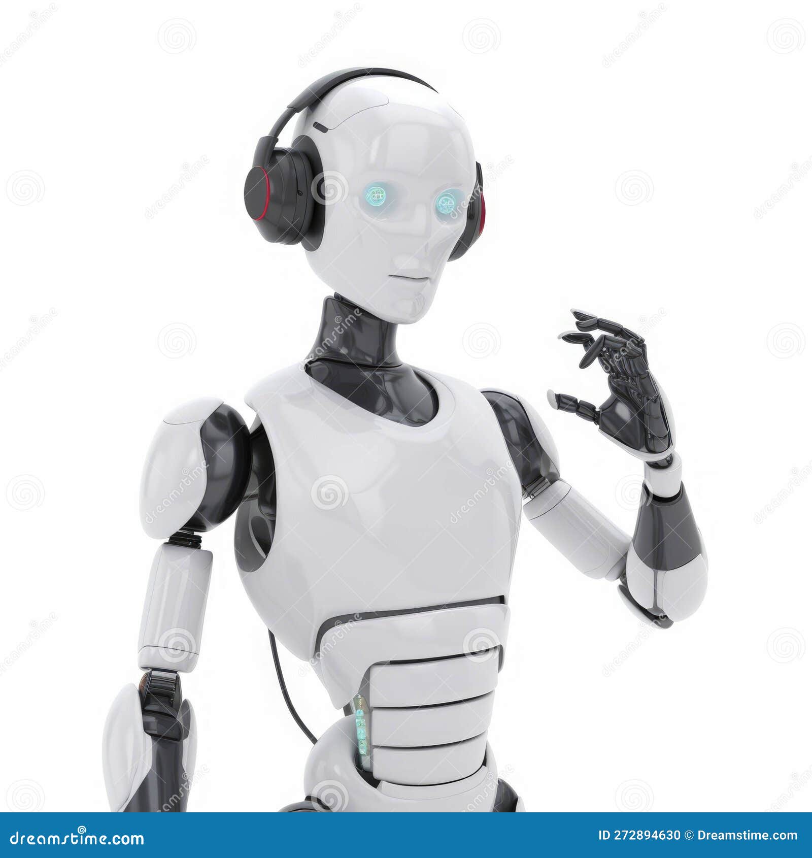 A Customer Talking with a Robotic Avatar Wearing a Customer Support ...