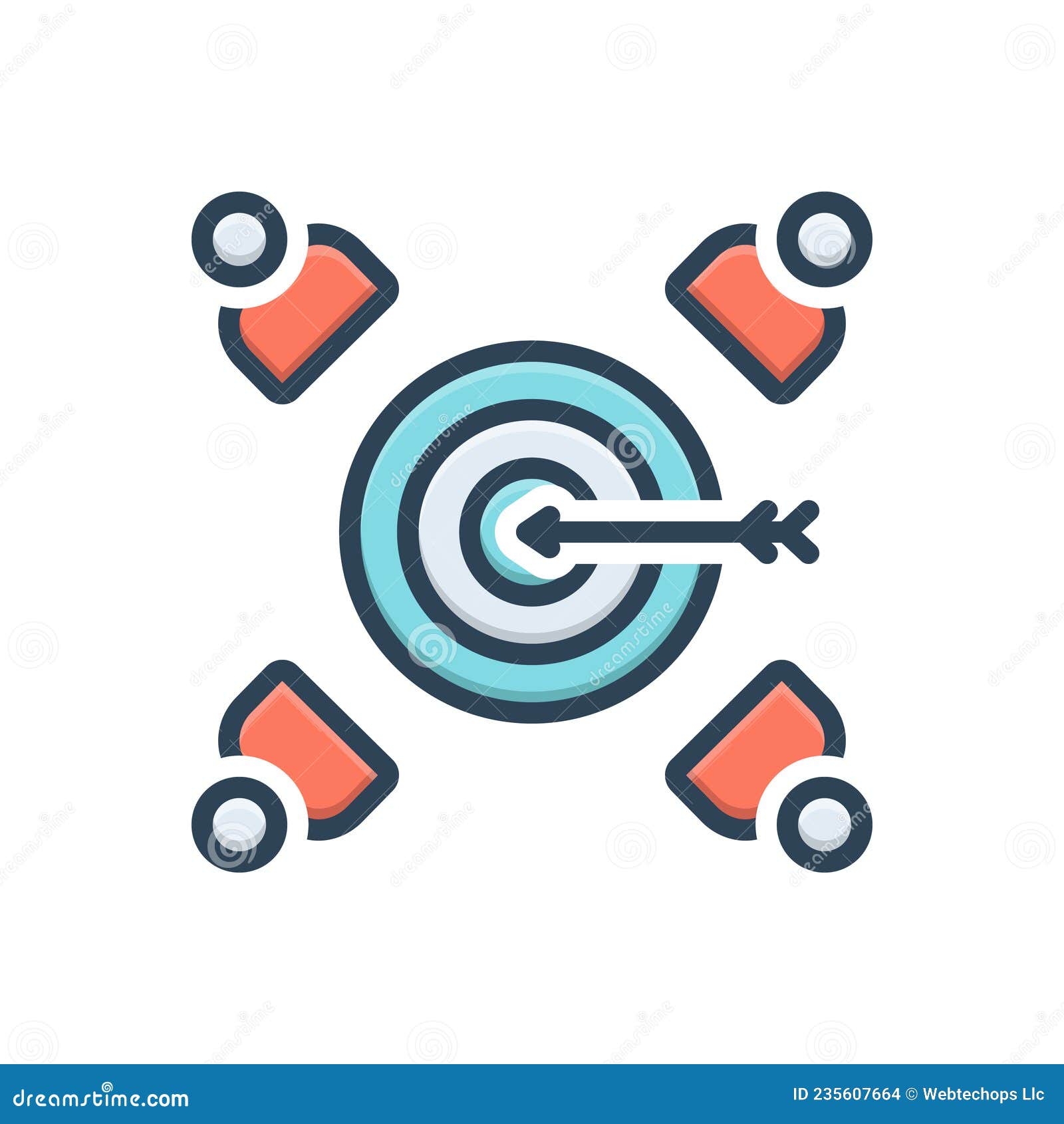 Color Illustration Icon for Customer Target, Regular Shopper and ...