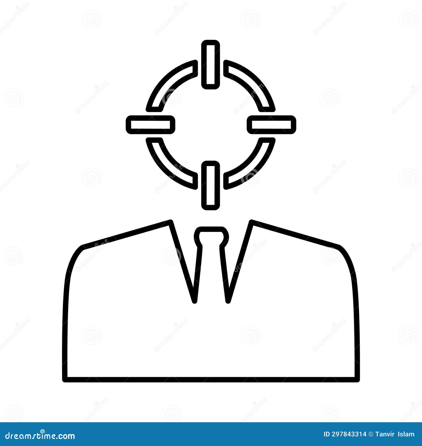 Customer Target Icon in Outline Style Stock Vector - Illustration of ...