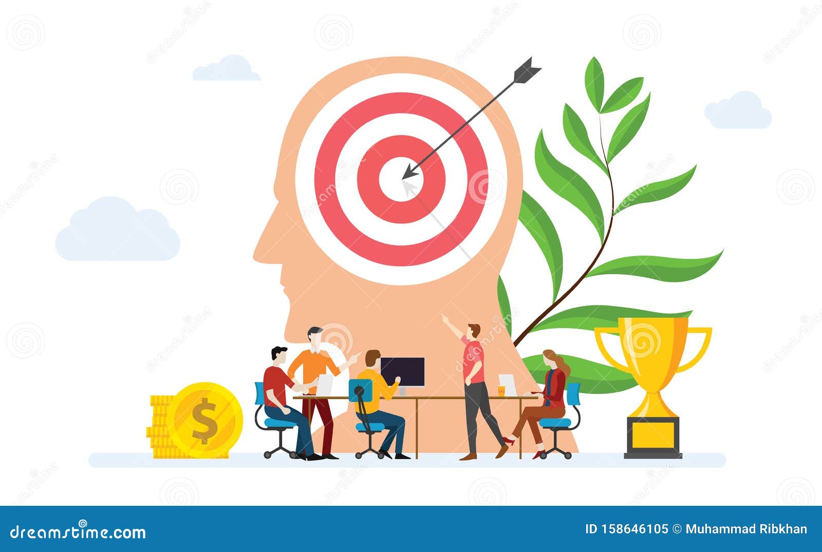 Customer Target Mind Team Business Development for Marketing Concept ...