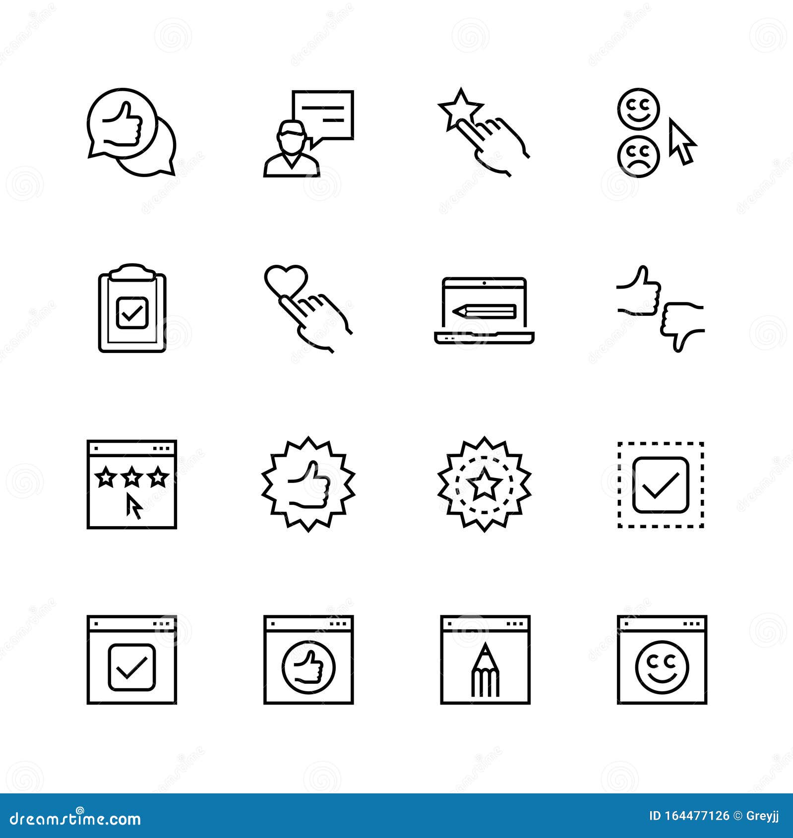 Customer Testimonials Icons in Thin Line Style Stock Vector ...
