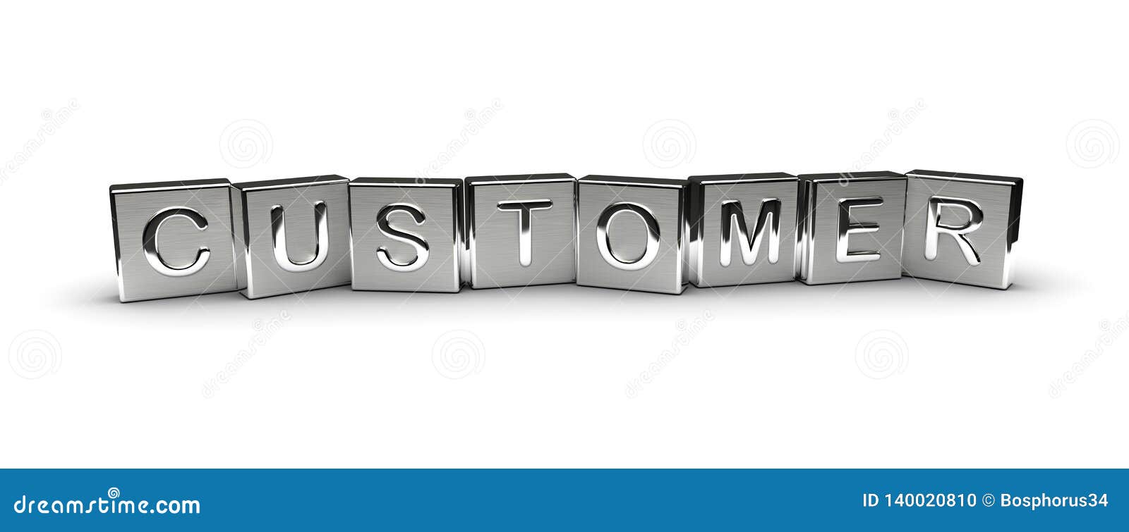 Customer - 3D Text Illustration - Words With Colored Lines Tilde And ...