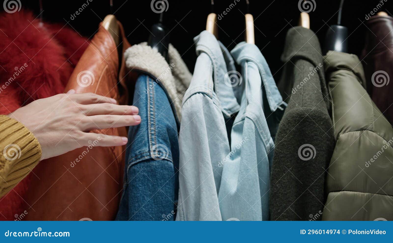 Customer Touching Clothes with Hand Stock Footage - Video of retailer ...
