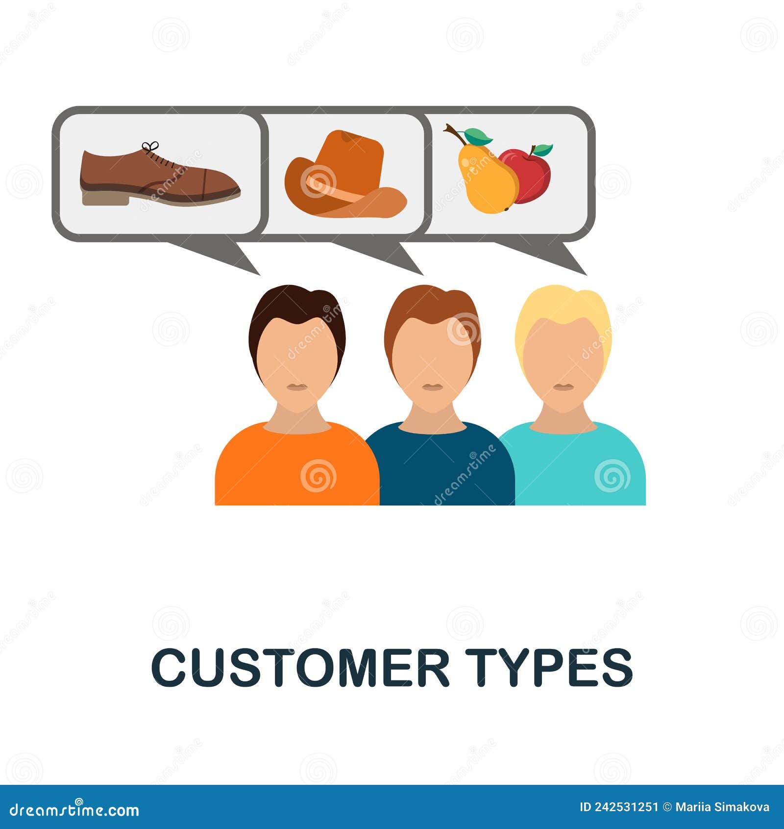 Customer Types Flat Icon. Colored Element Sign from Growth Acceleration ...