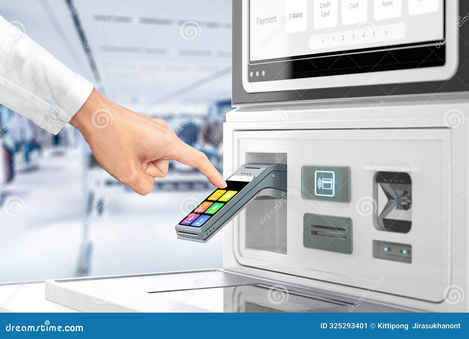 Customer Use Self-checkout Kiosk or Self-service Payment Machine Stock ...