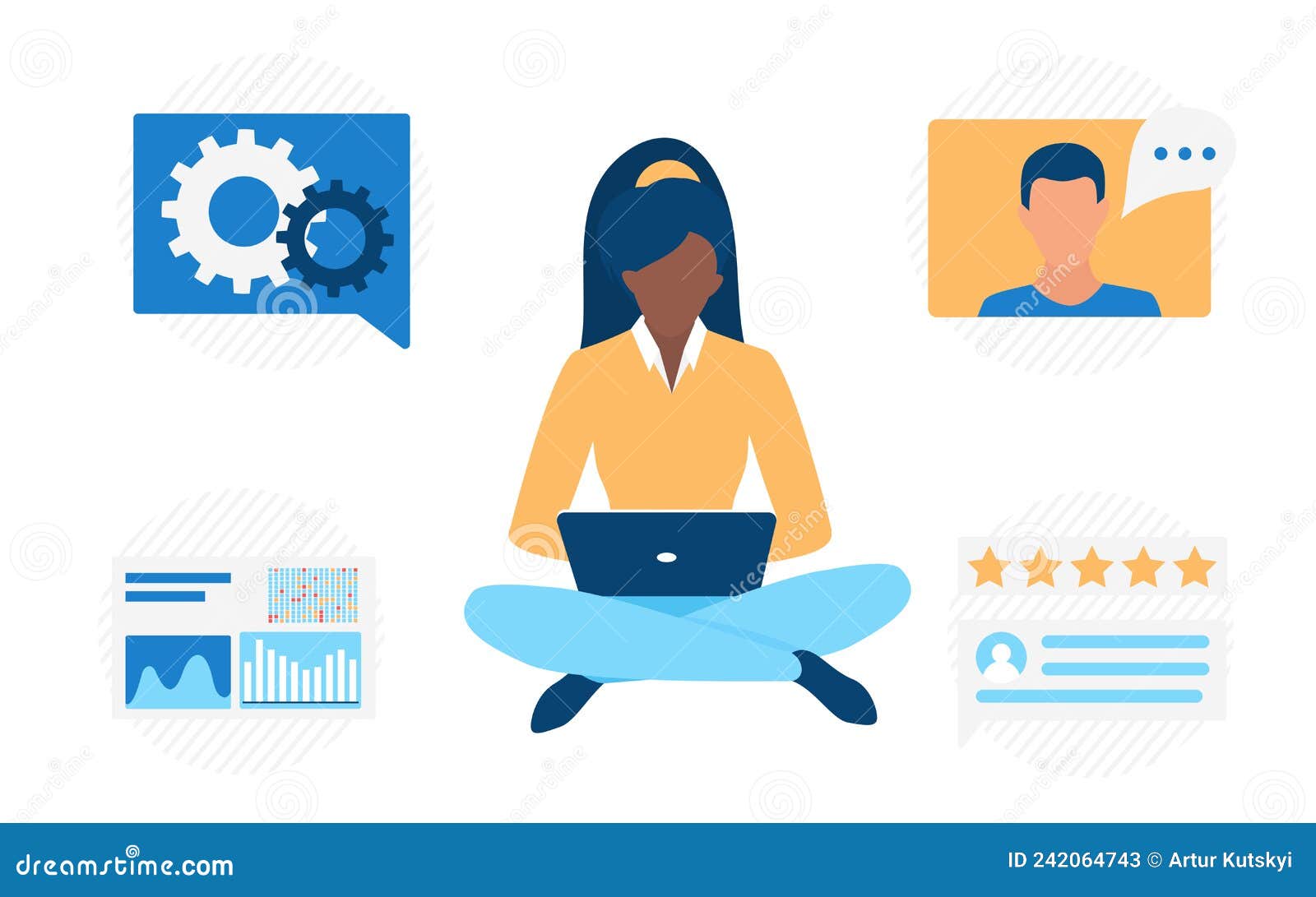 Customer User Technical Support Advice Service Stock Vector ...