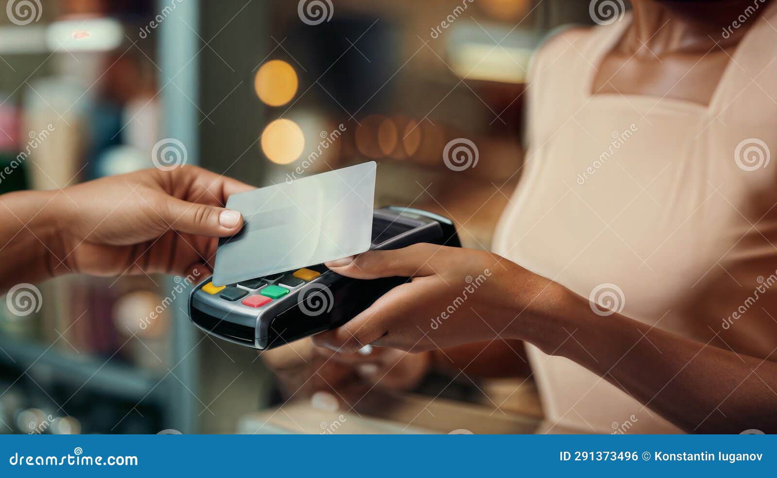 Customer Using Credit Card for Payment Stock Illustration ...