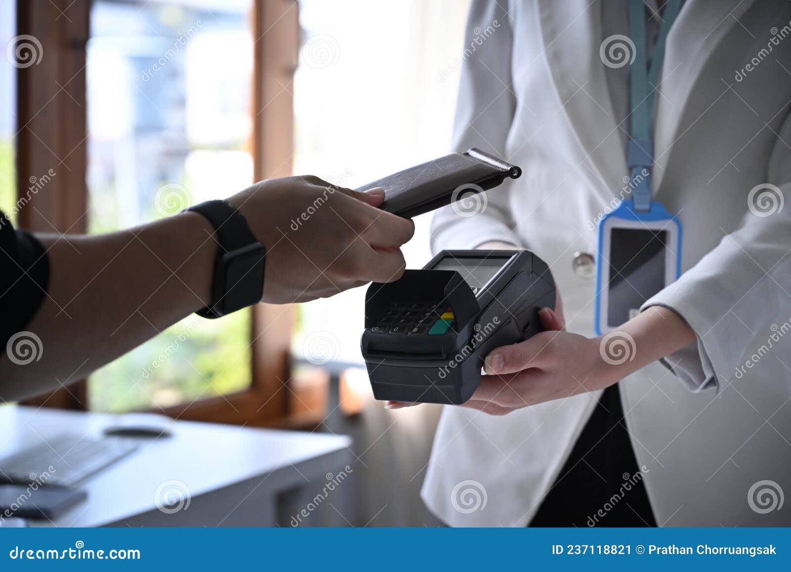 Man Using Smart Phone Scanning for Contactless Payment. Stock Image ...