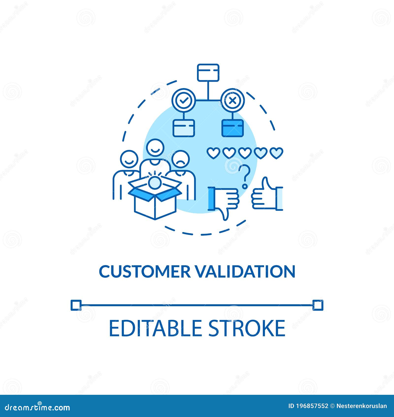 Customer Validation Concept Icon Stock Vector - Illustration of complex ...