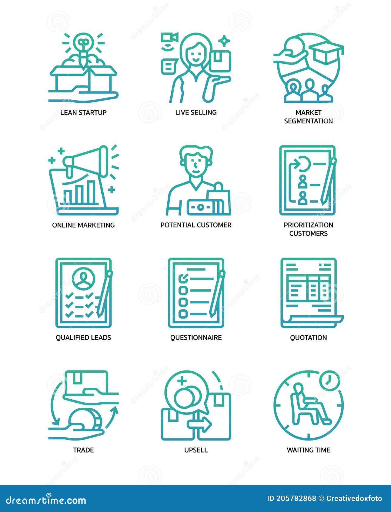 Customer Validation Icons Set Stock Vector - Illustration of online ...
