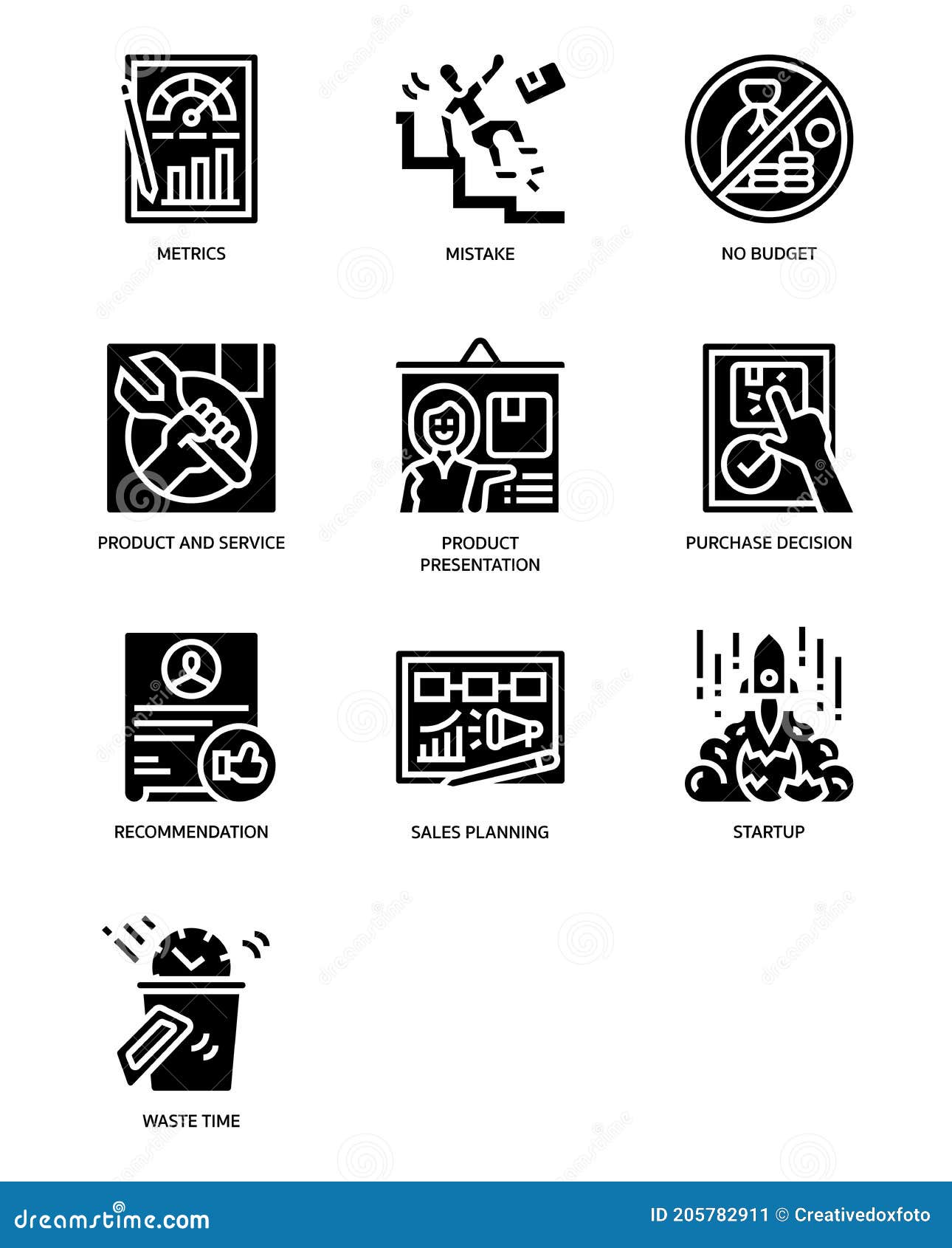Customer Validation Icons Set Stock Vector - Illustration of icon ...