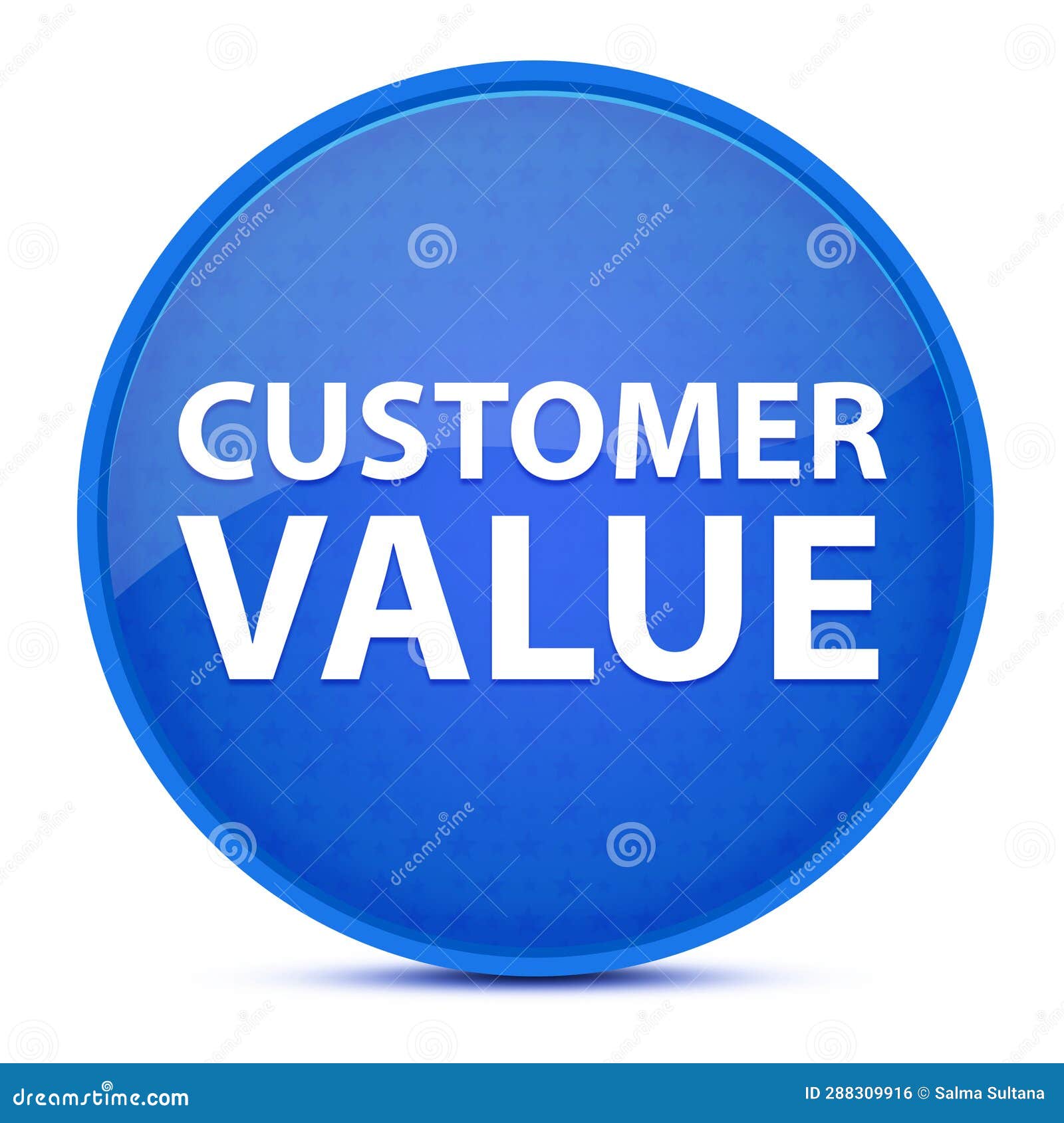 Customer Value Aesthetic Glossy Blue Round Button Abstract Stock ...