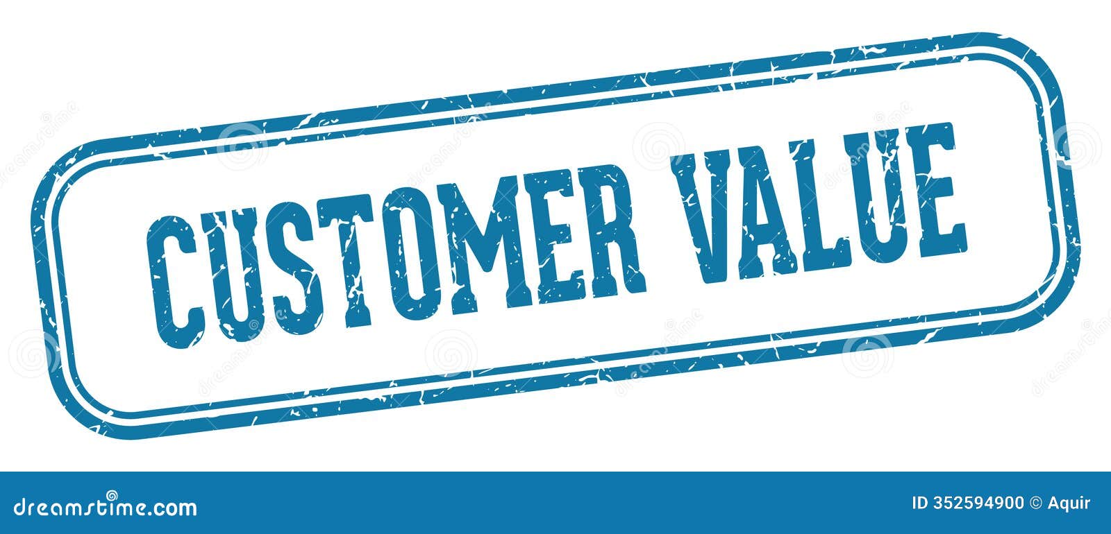 Customer Value Stamp. Customer Value Rectangular Stamp on White ...