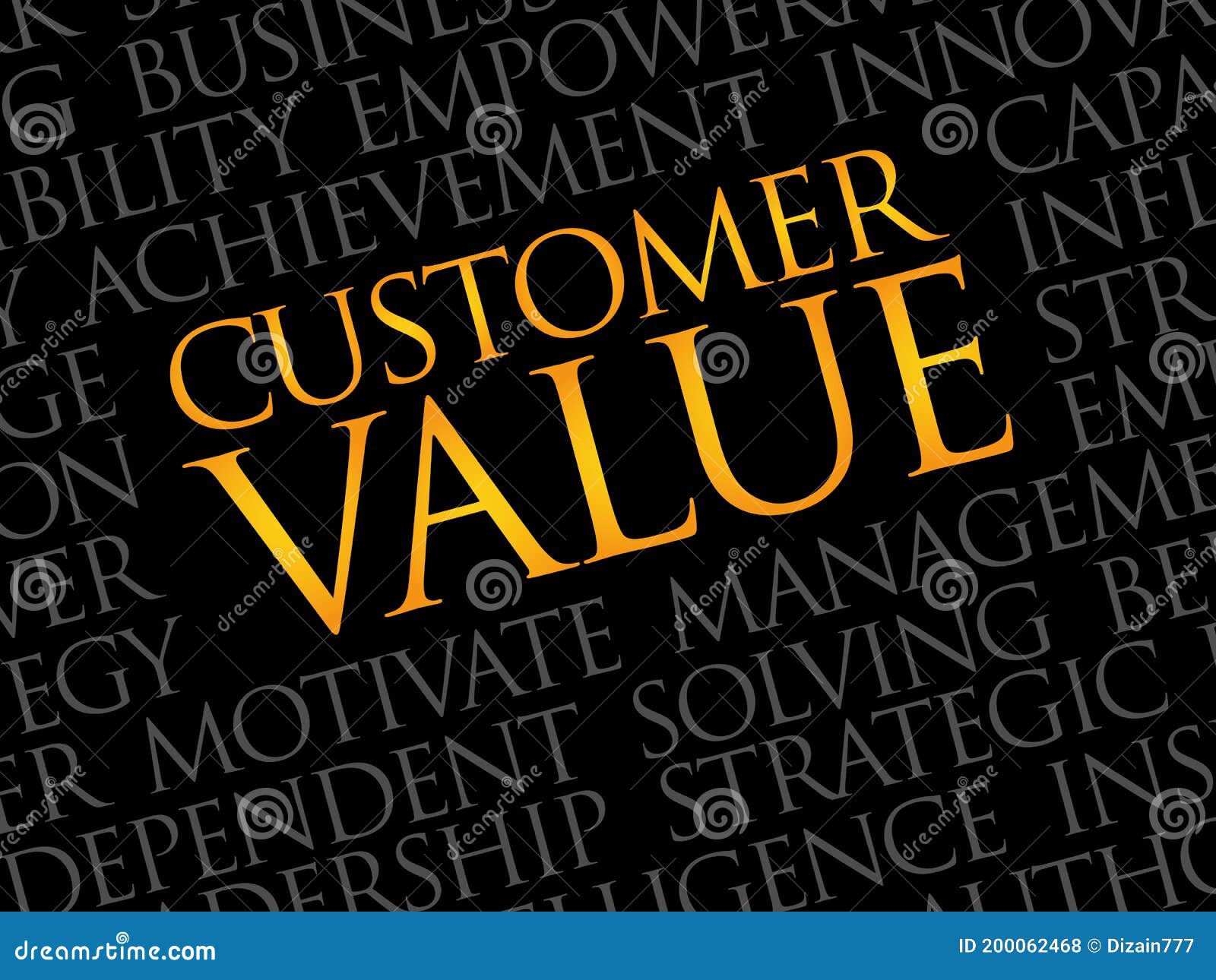 Customer Value word cloud stock illustration. Illustration of contact ...
