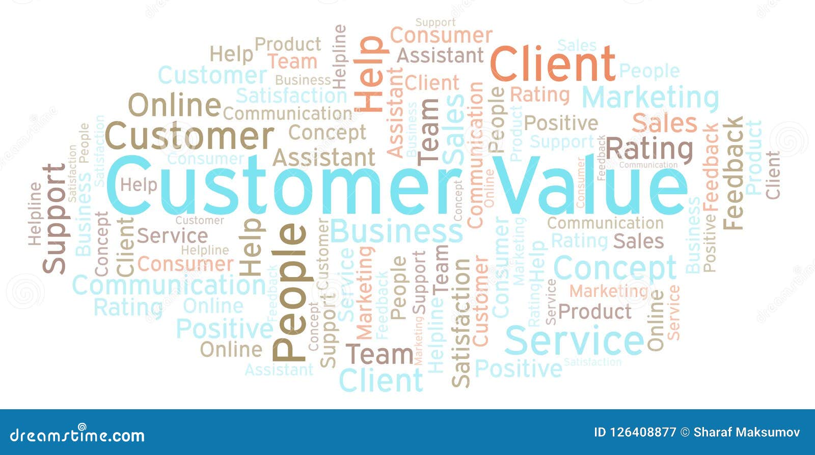Customer Value word cloud. stock illustration. Illustration of help ...