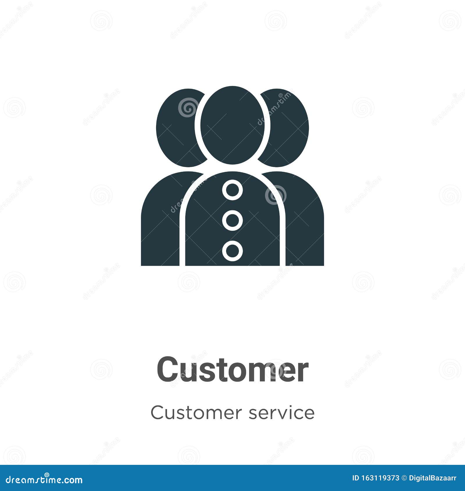 Customer Vector Icon on White Background. Flat Vector Customer Icon ...