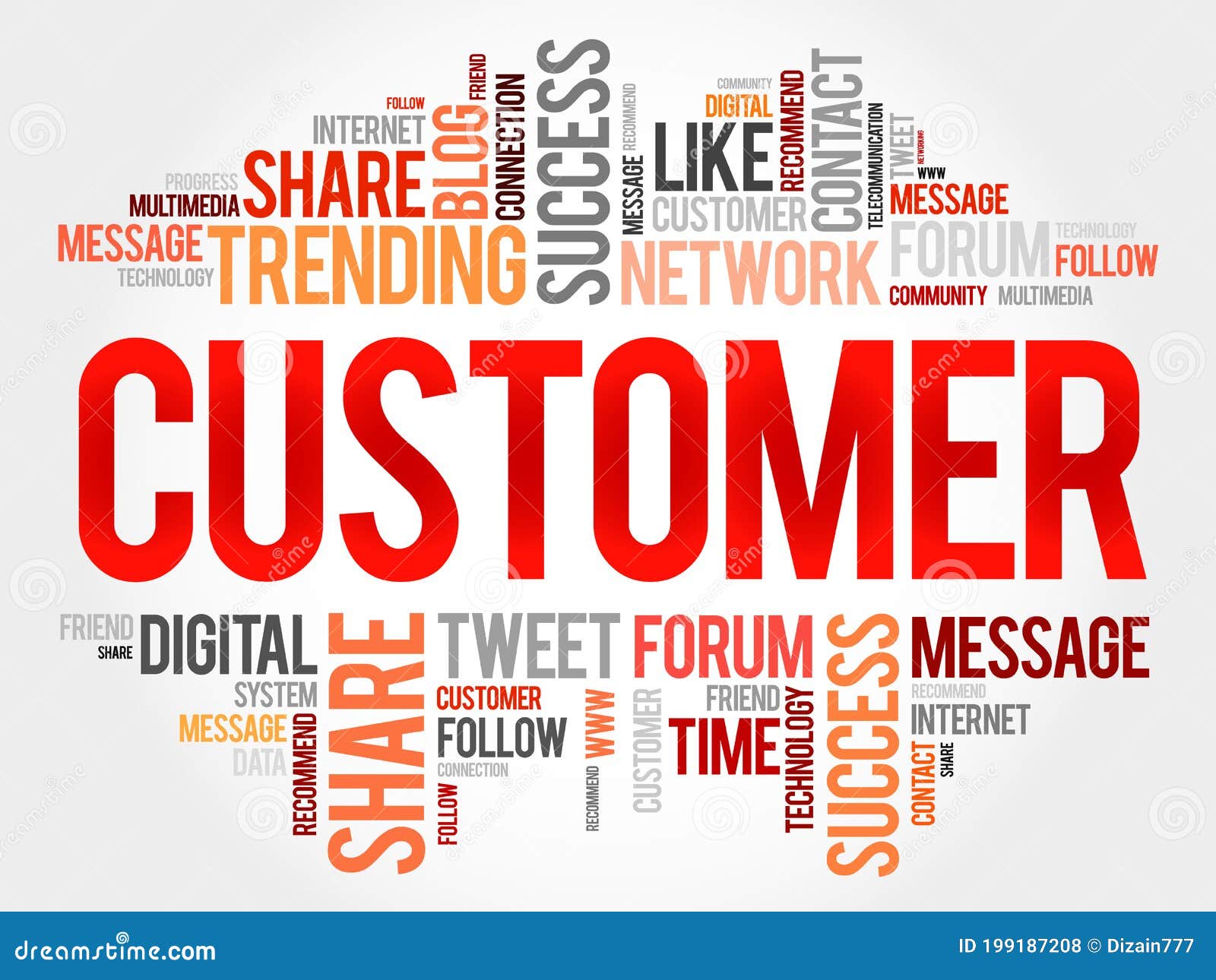 Customer word cloud stock illustration. Illustration of collage - 199187208