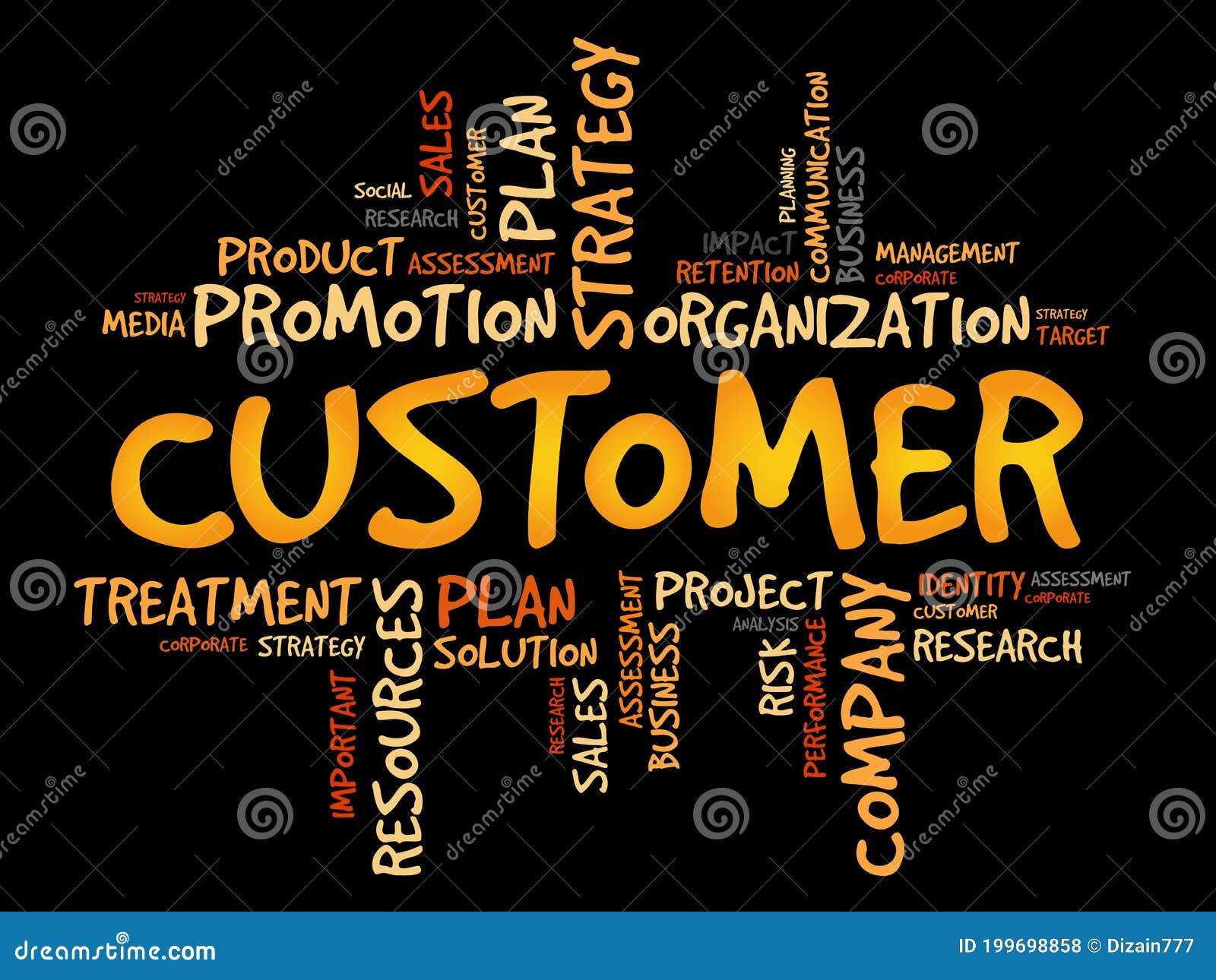 Customer word cloud stock illustration. Illustration of conceptual ...