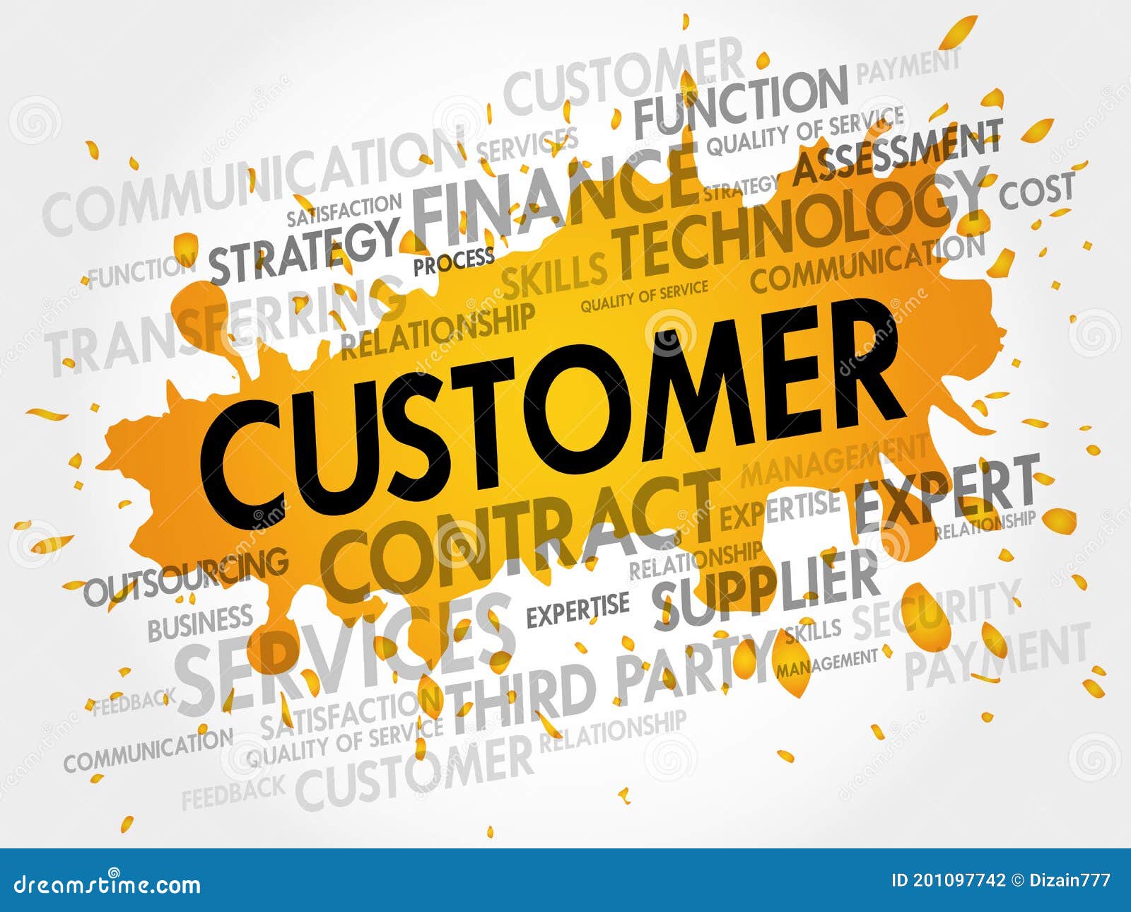 Customer word cloud stock illustration. Illustration of graphic - 201097742