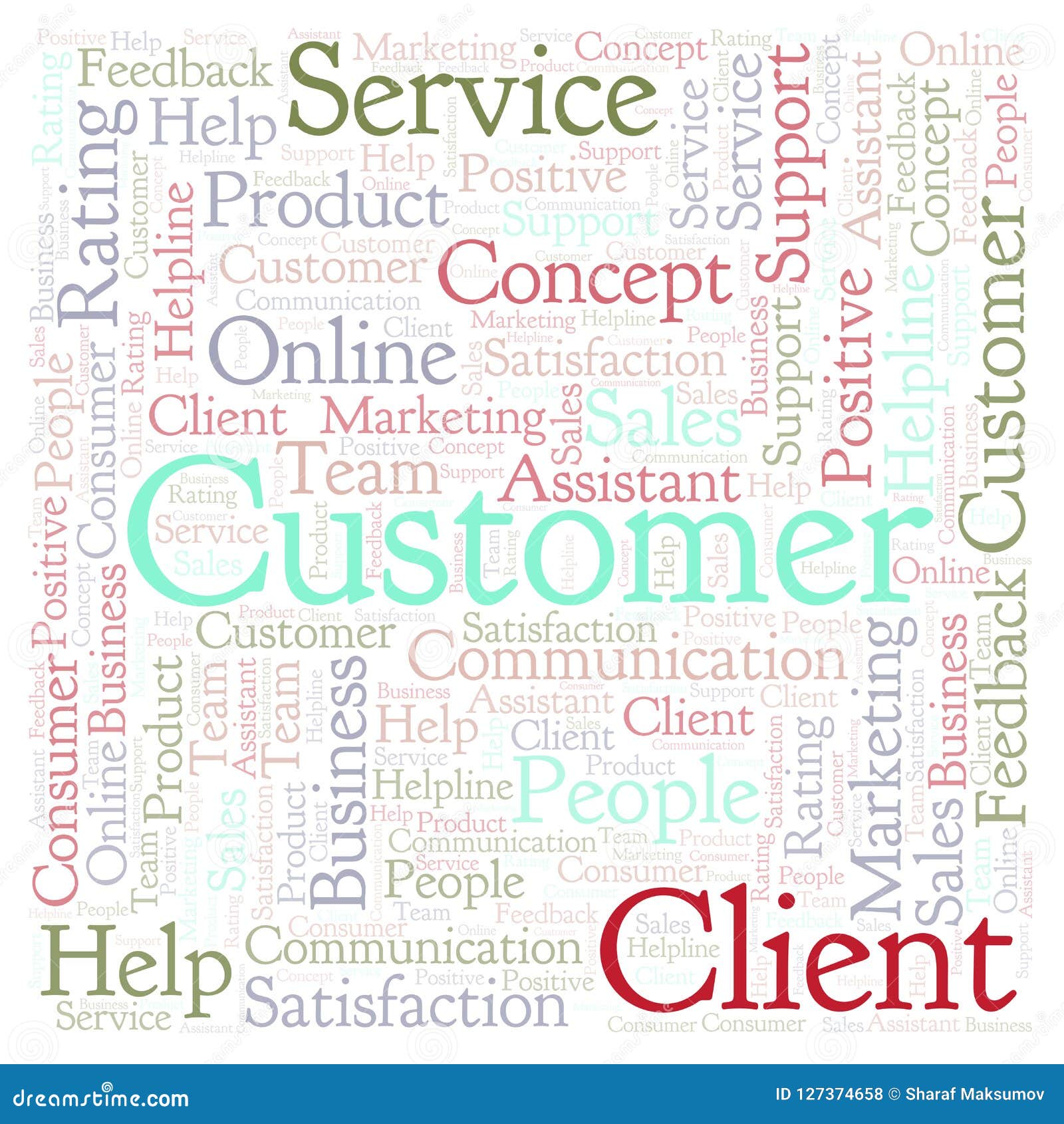 Customer word cloud. stock illustration. Illustration of support ...