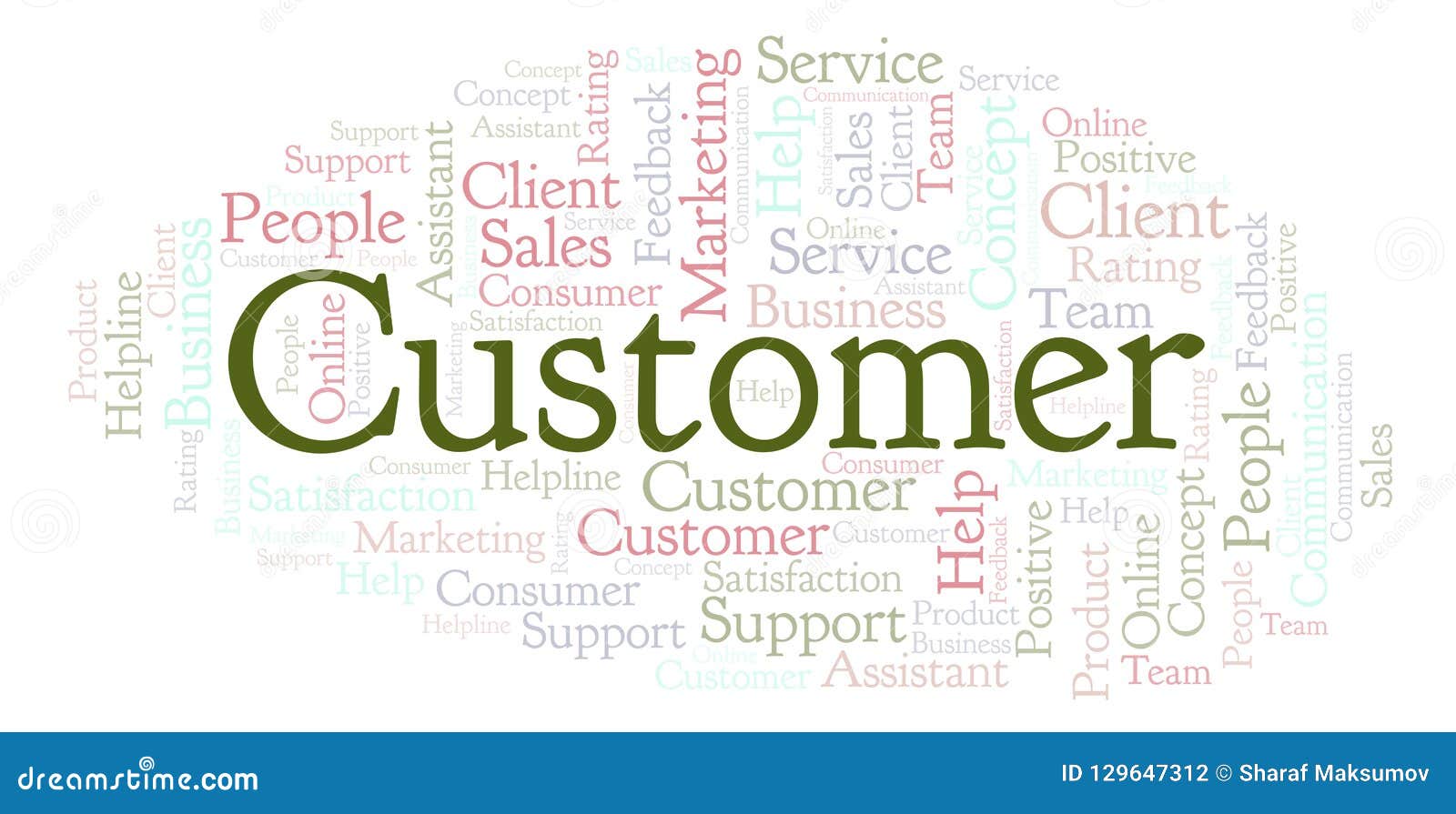 Customer word cloud. stock illustration. Illustration of support ...