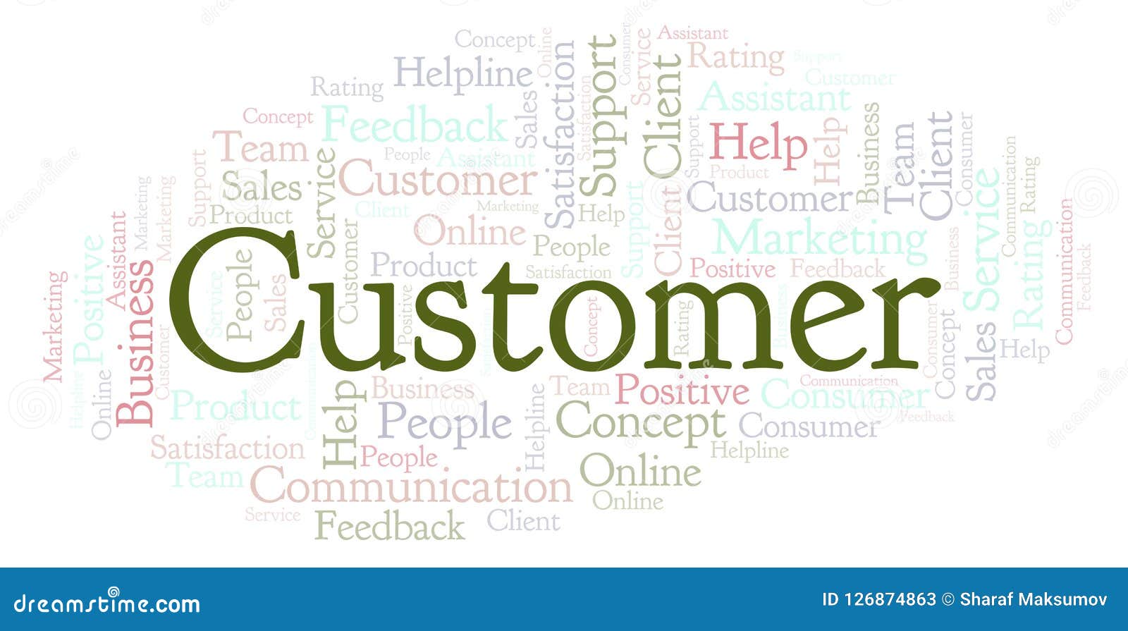 Customer word cloud. stock illustration. Illustration of card - 126874863
