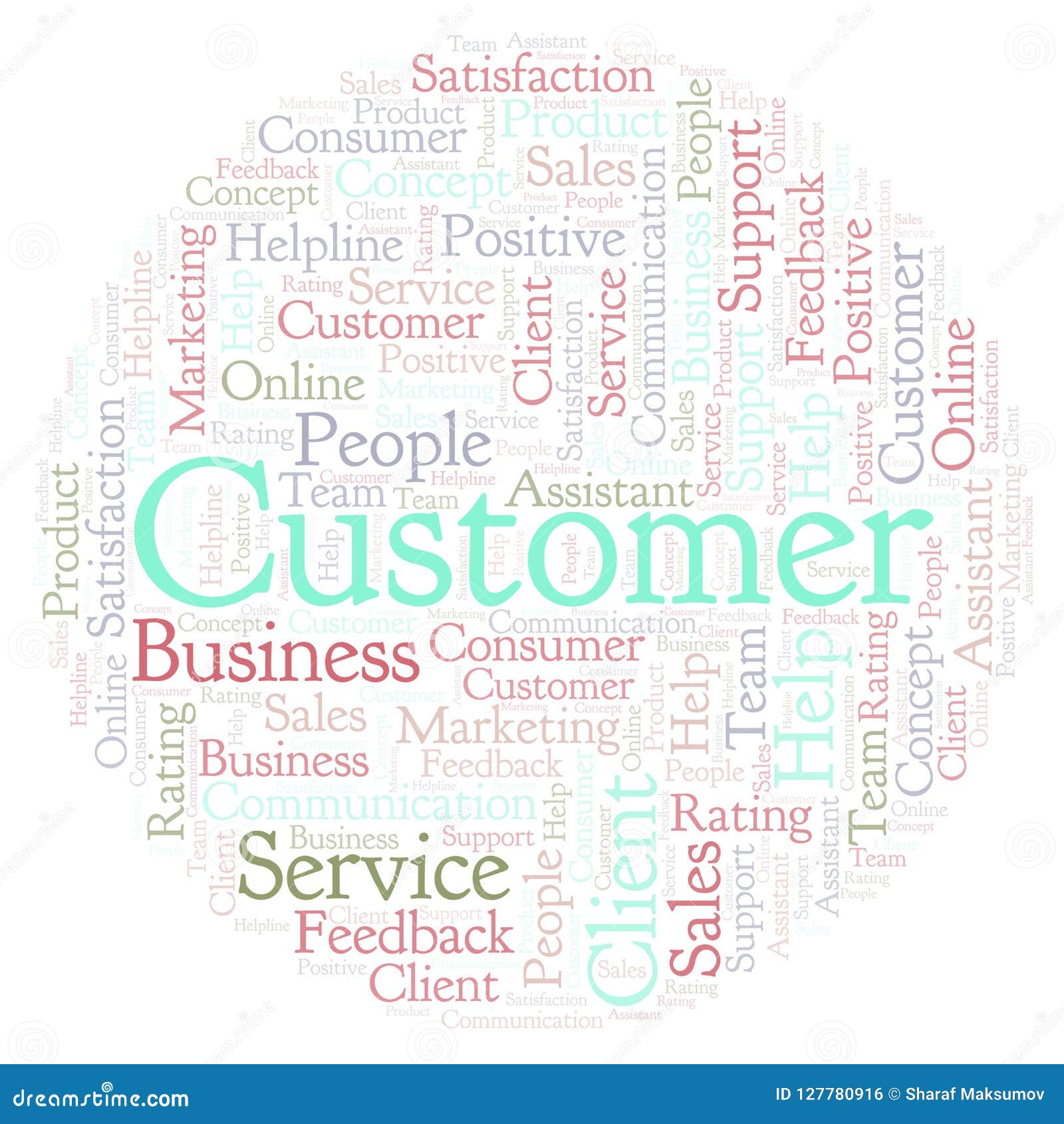 Customer word cloud. stock illustration. Illustration of service ...