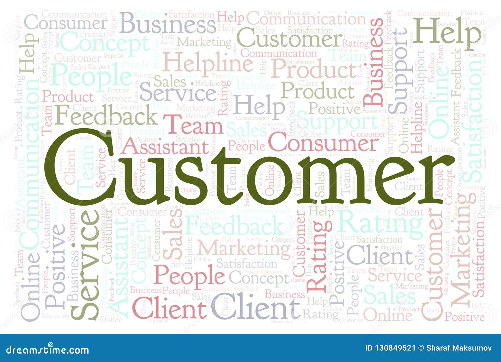 Customer word cloud. stock illustration. Illustration of support ...