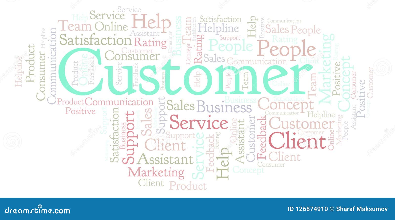 Customer word cloud. stock illustration. Illustration of help - 126874910