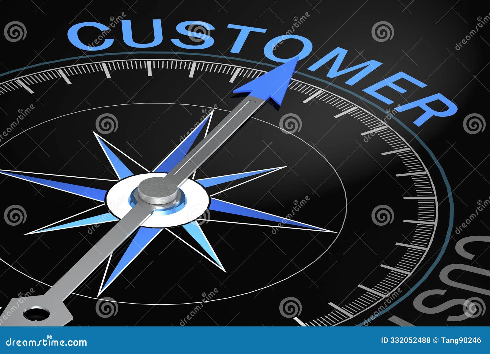 Customer Word on the Compass Stock Illustration - Illustration of value ...