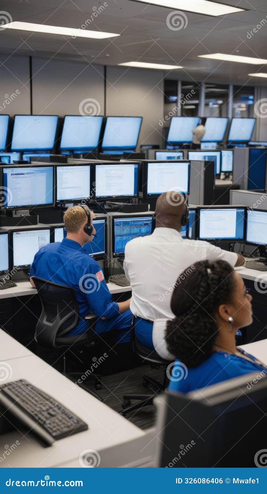 Customer Workers Computers Customer Service Computer Working ...