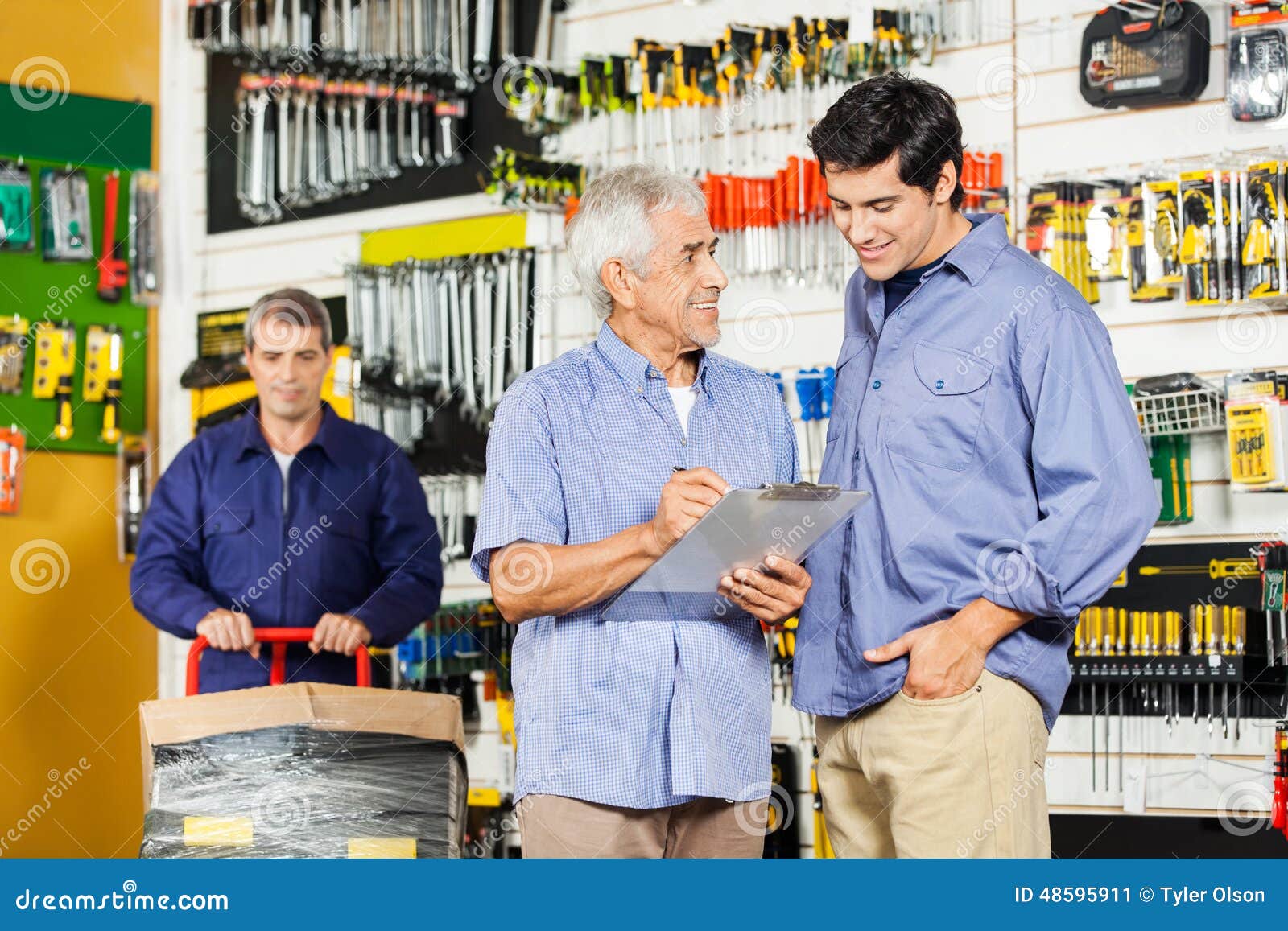 Customers Checking Checklist in Hardware Store Stock Image - Image of ...