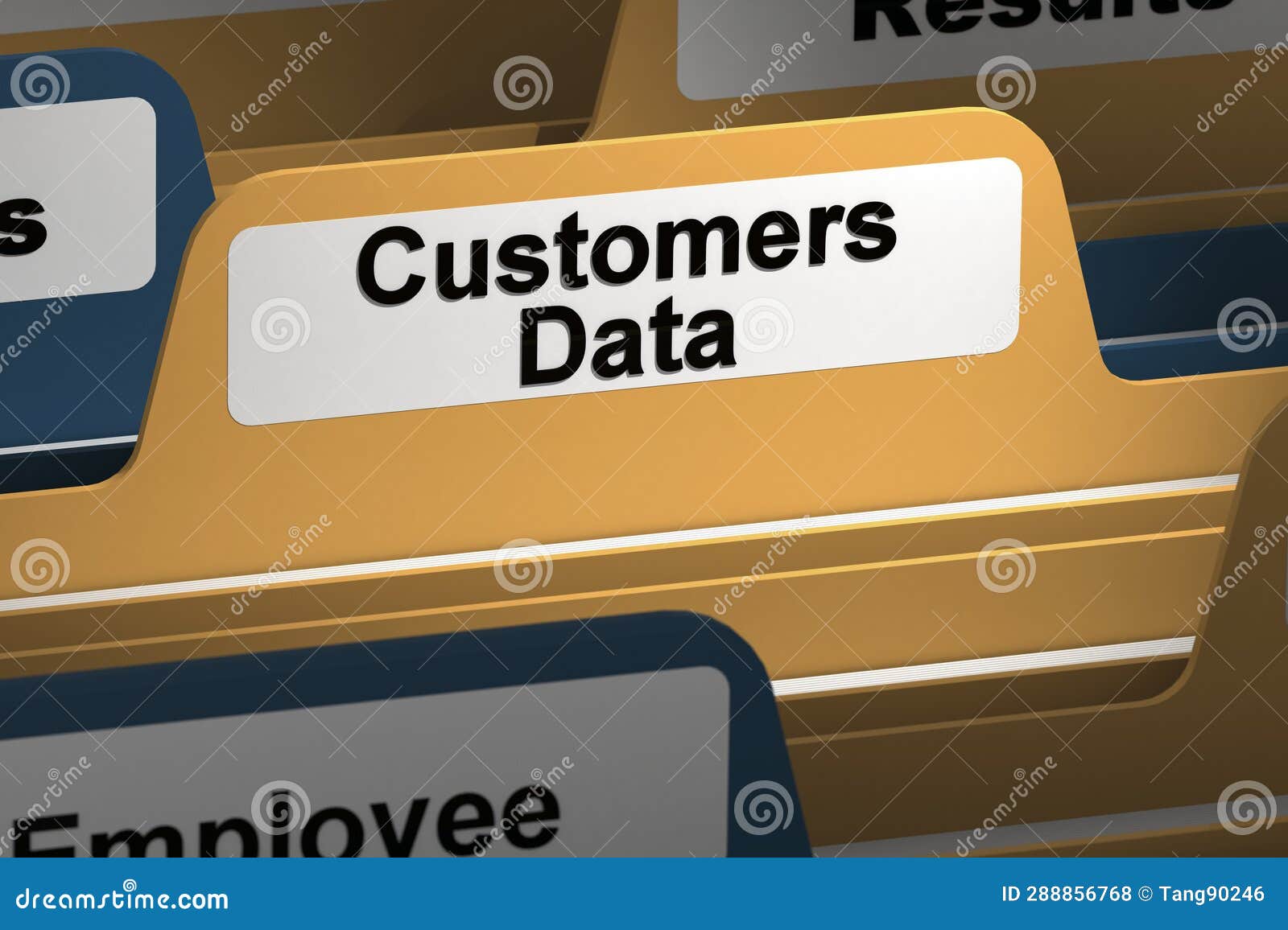 Customers Data Word on Yellow Folder Stock Illustration - Illustration ...