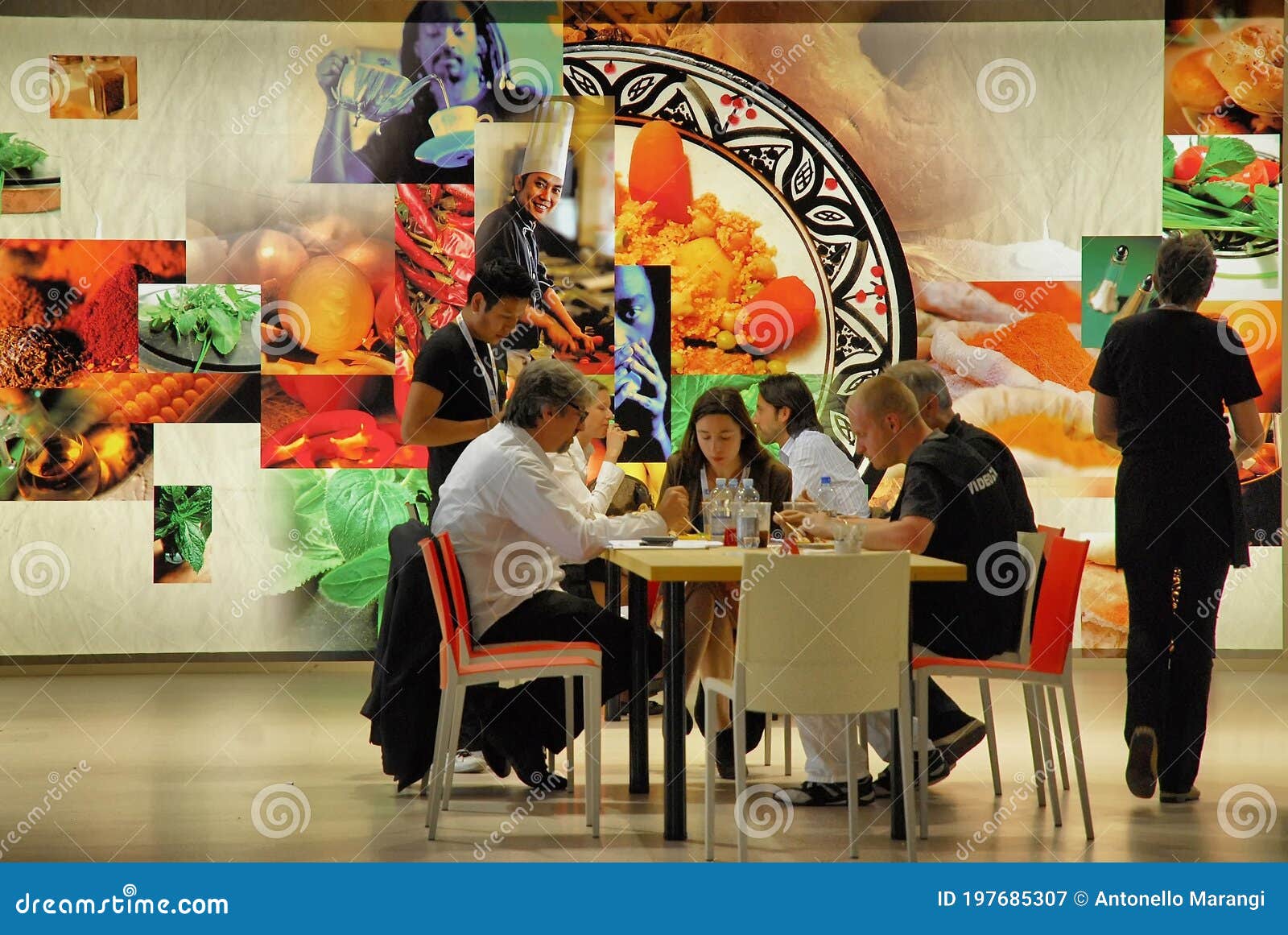 Customers Eating at the Table of Ethnic Restaurant Editorial ...