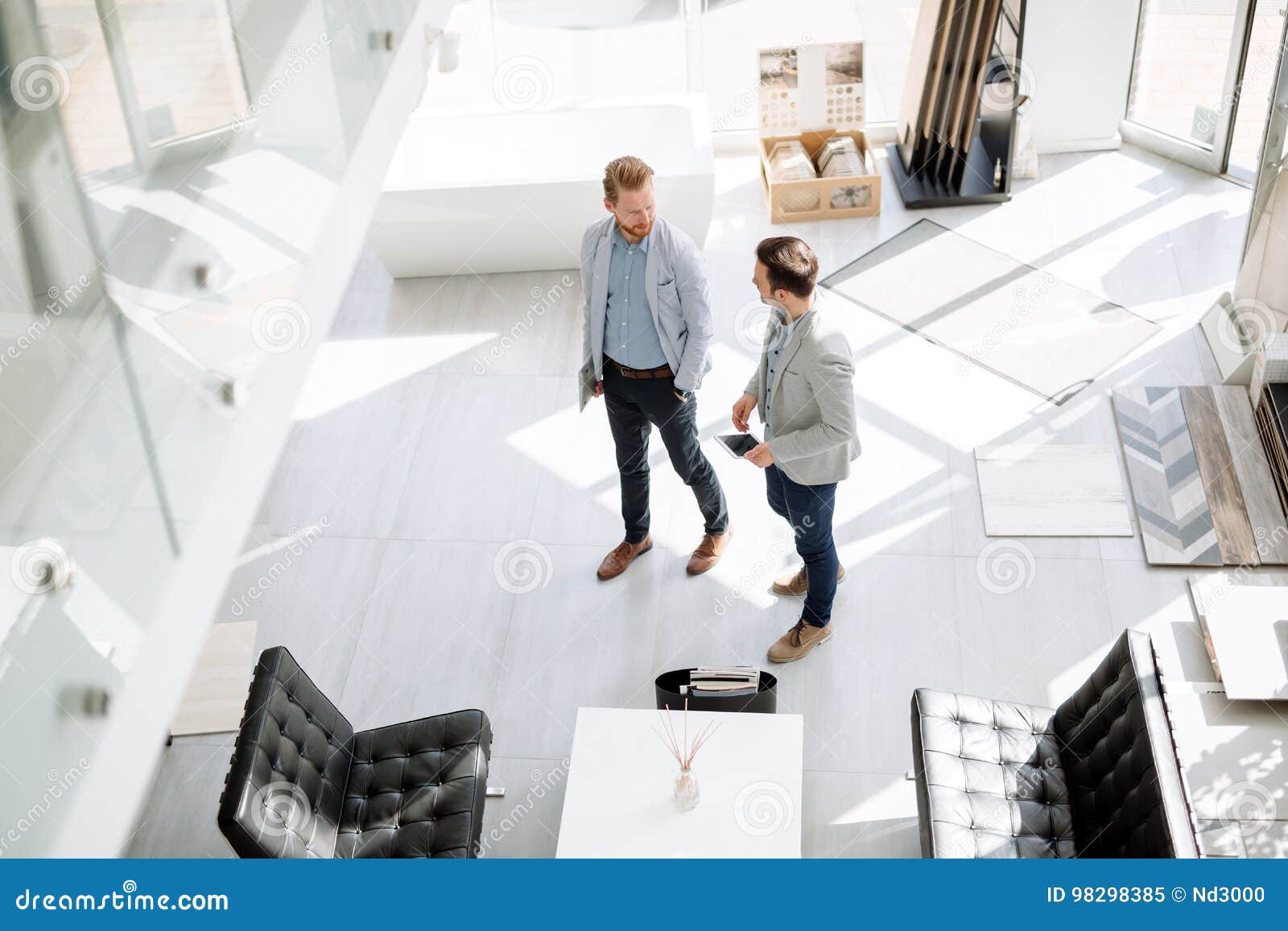 Customers Entering Interior Design Store Stock Image - Image of ...
