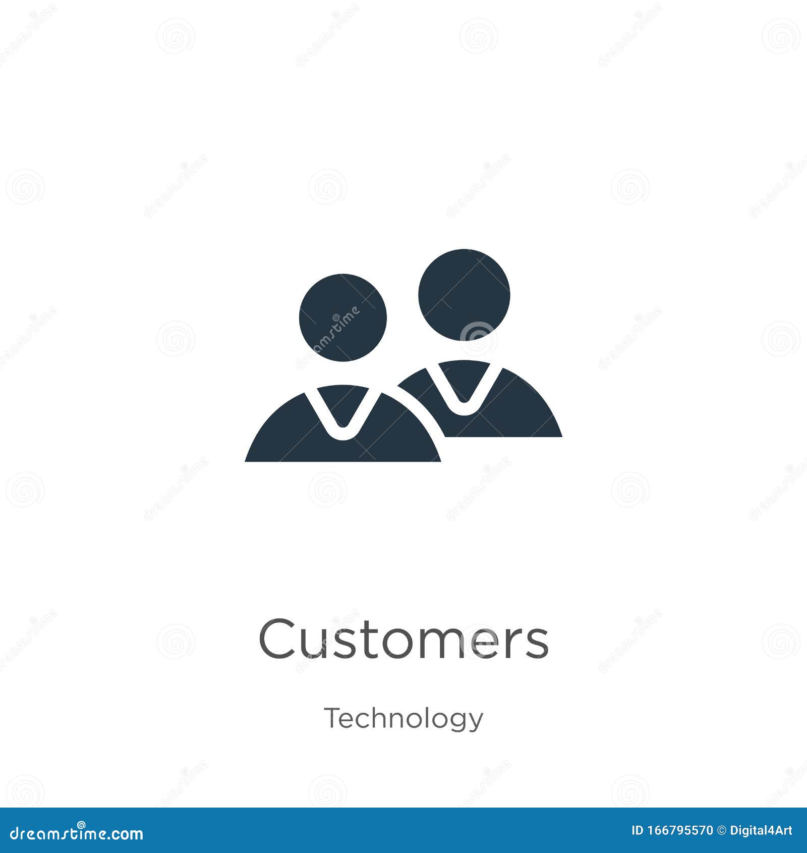 Customers Icon Vector. Trendy Flat Customers Icon from Technology ...