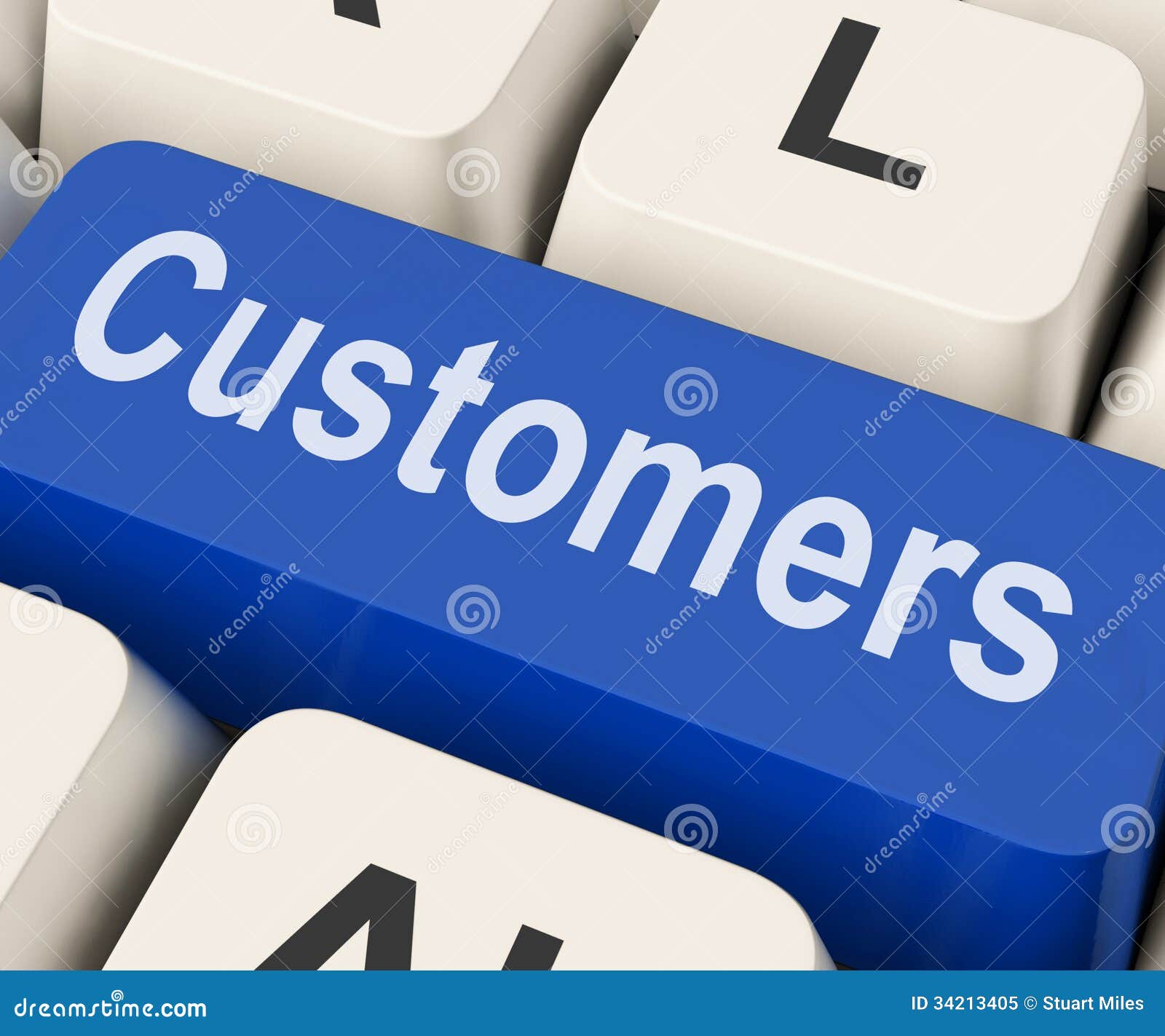 Customers Key Means Consumer or Buyer Stock Illustration - Illustration ...