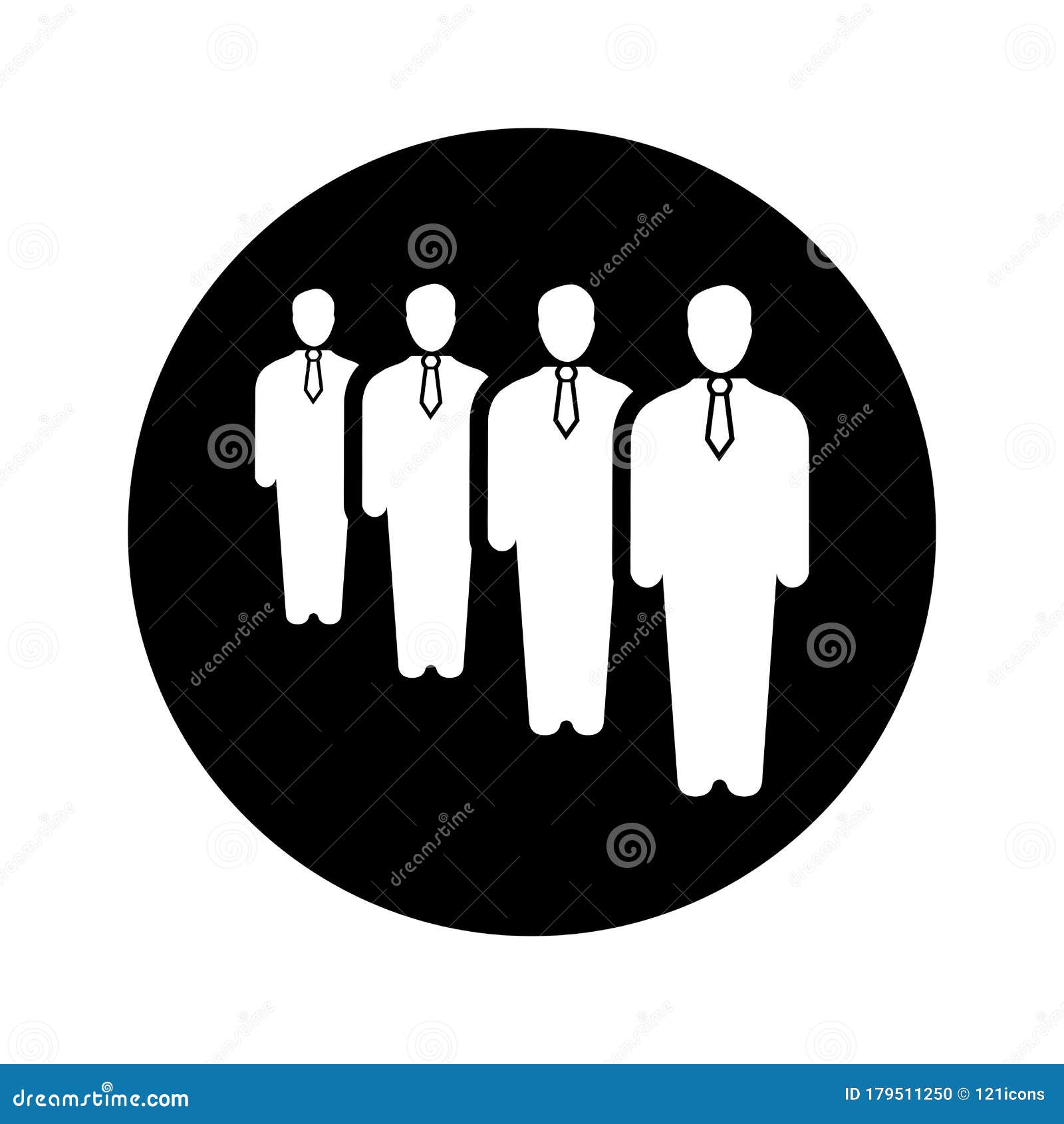 Customers Line Icon / Round Back, Client Queue, Waiting Stock ...