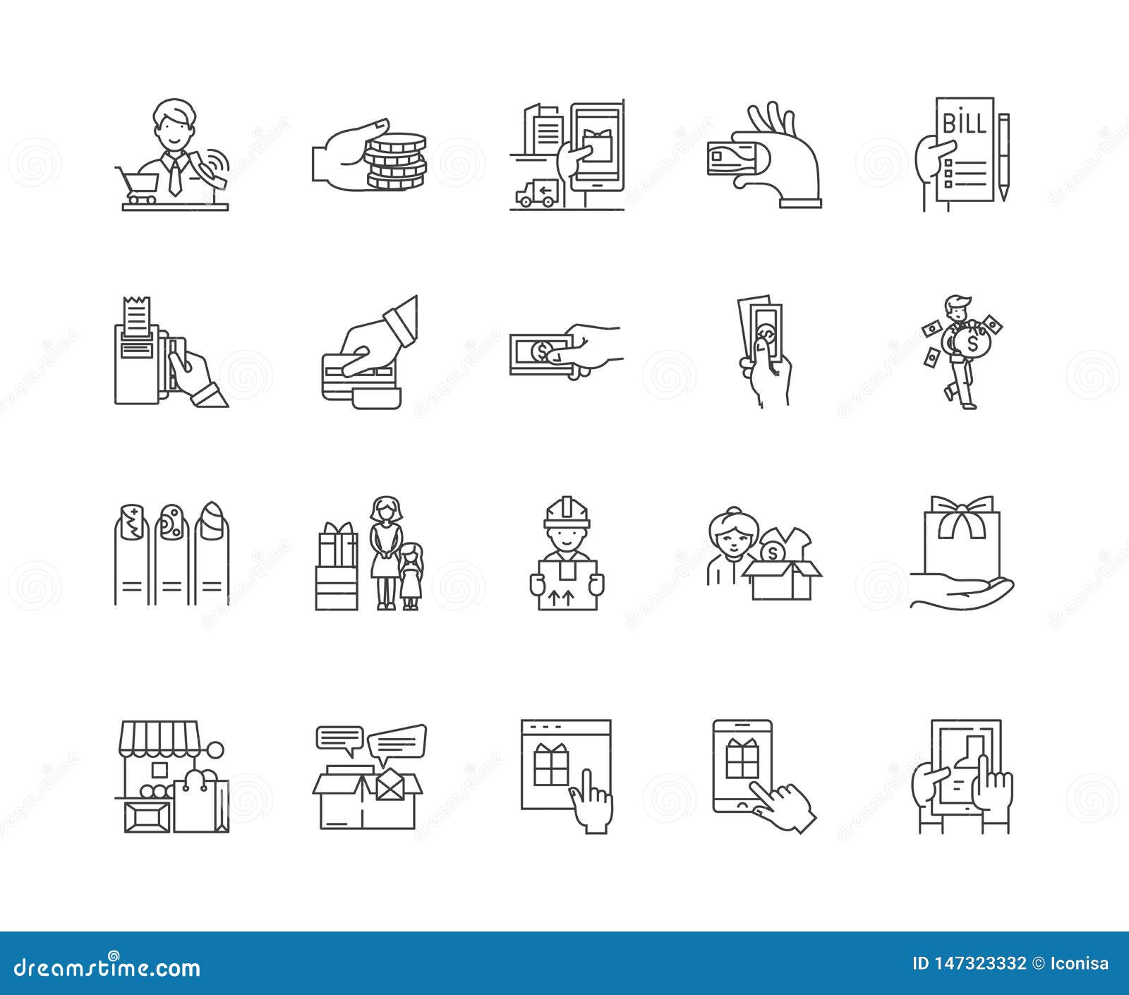 Customers Line Icons, Signs, Vector Set, Outline Illustration Concept ...