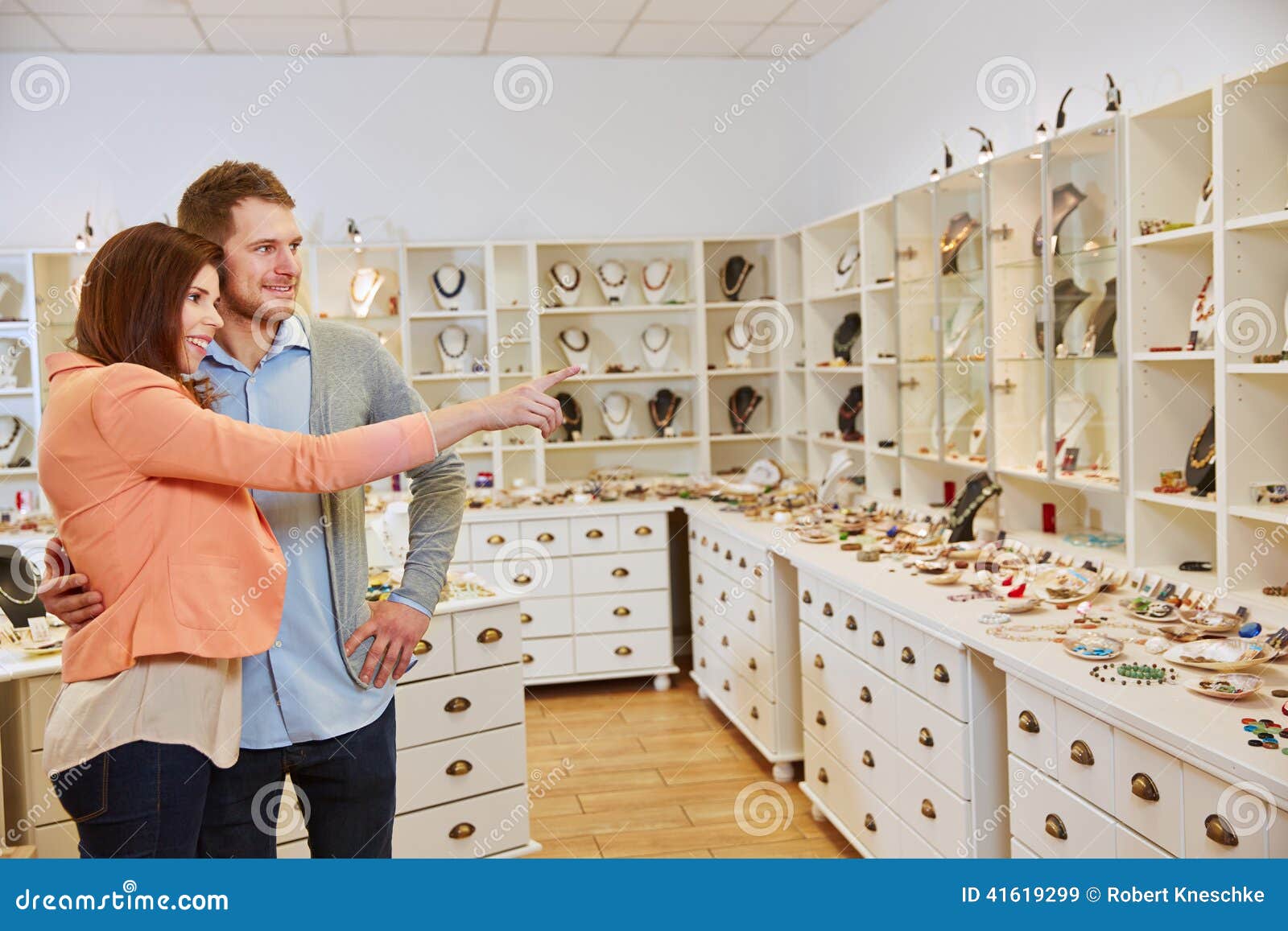 Customers Looking at Jewelry Store Stock Image - Image of people ...