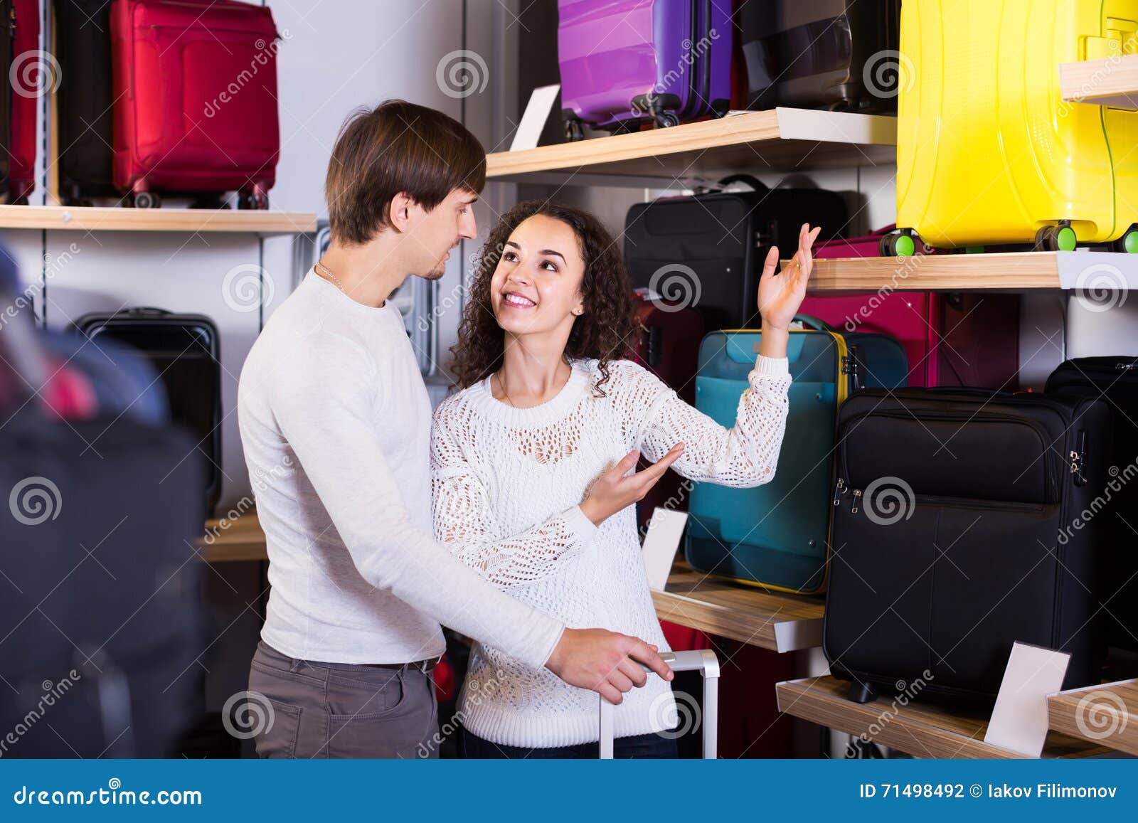 Customers Looking at Roll-aboard Bags in Store Stock Photo - Image of ...