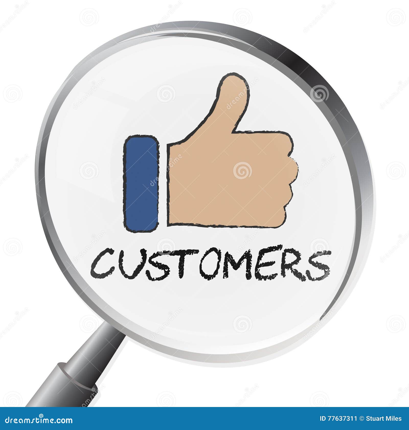 Customers Magnifier Means Consumers Purchaser and Magnifying Stock ...