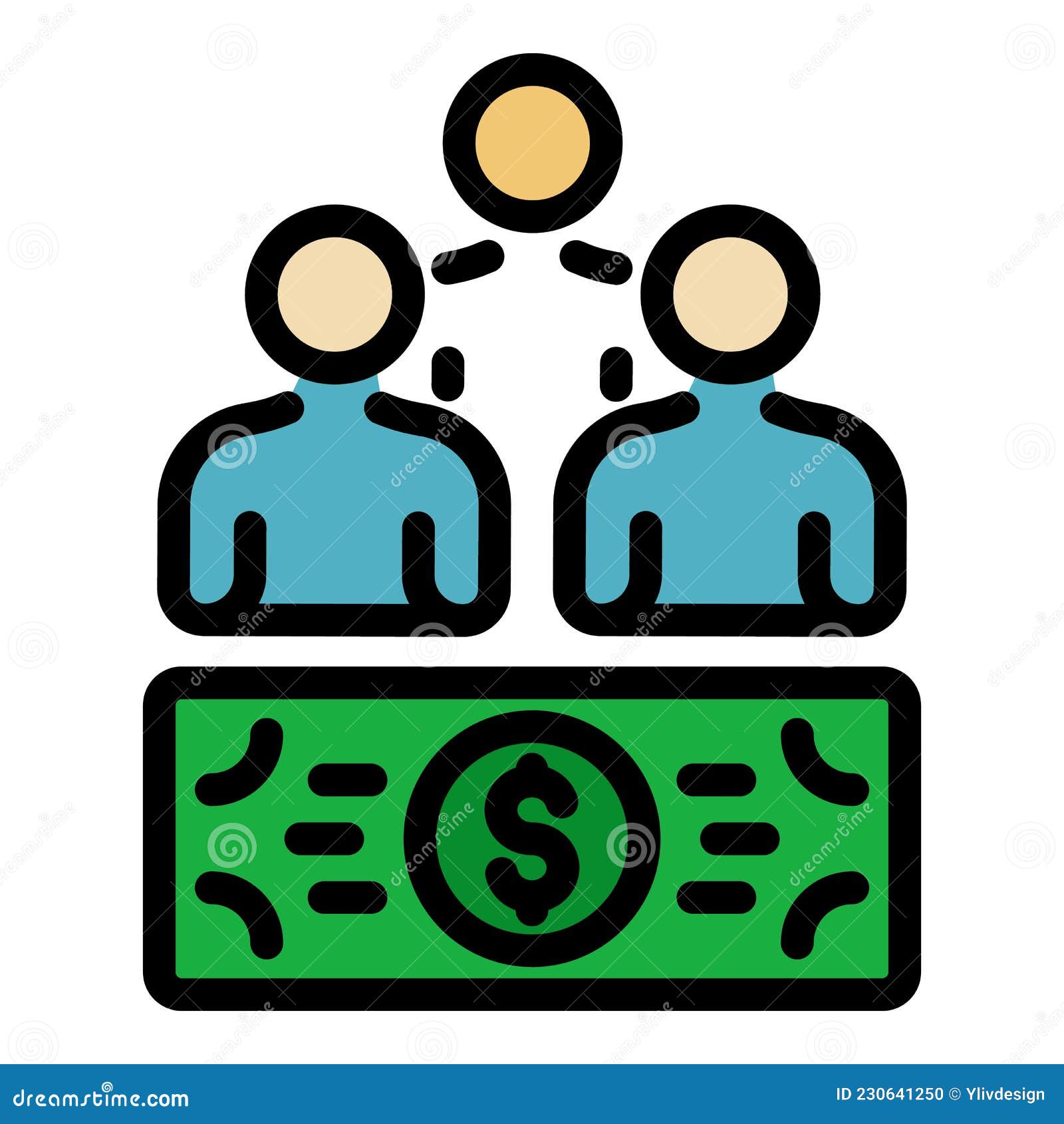 Customers Money Icon Color Outline Vector Stock Vector - Illustration ...