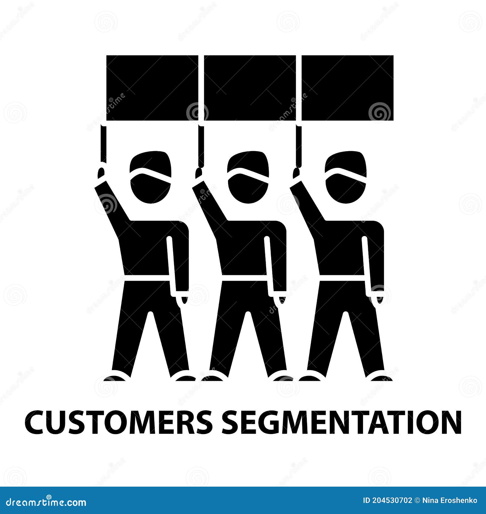Customers Segmentation Icon, Black Vector Sign With Editable Strokes ...
