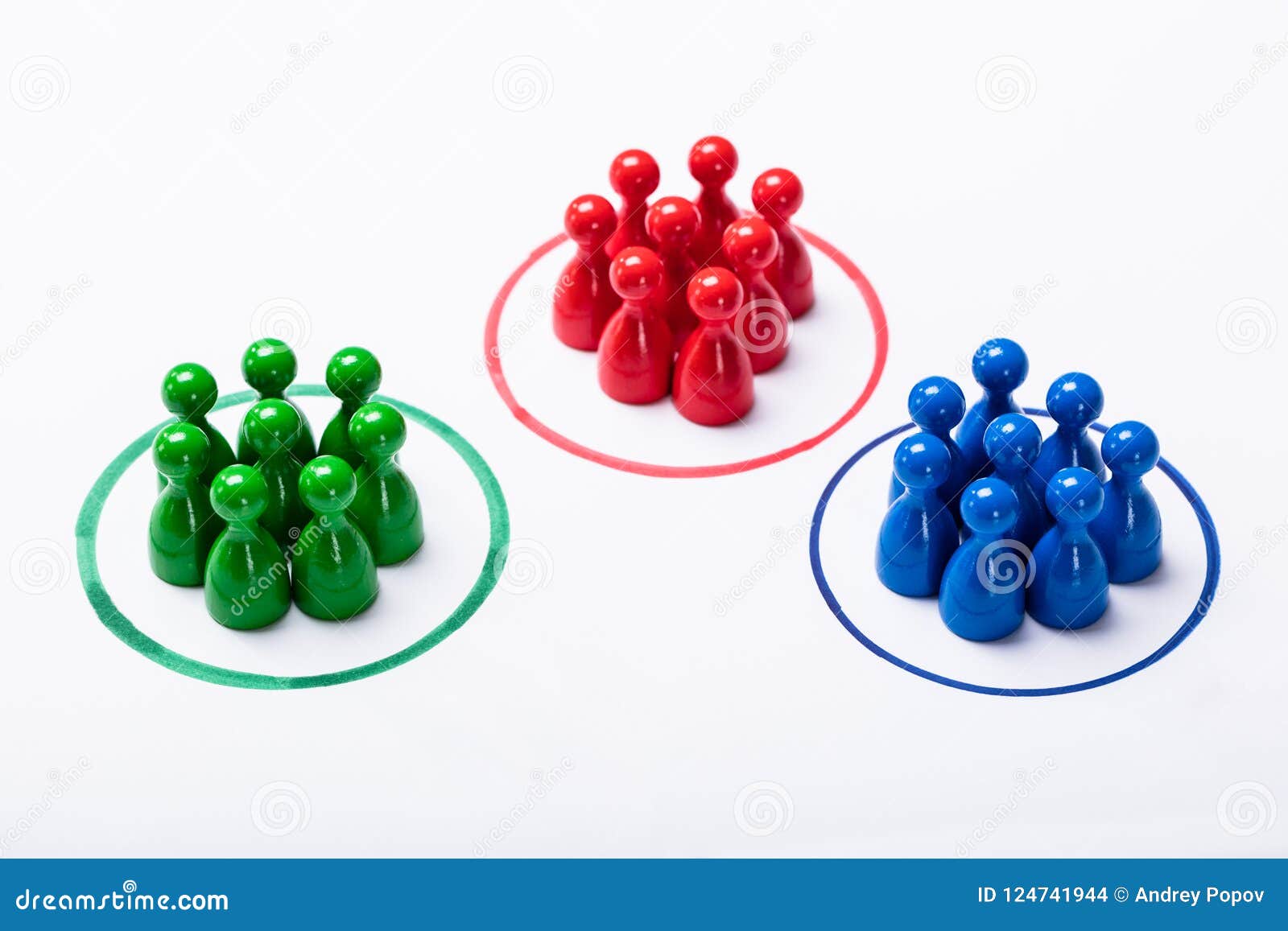 Customers Segmented into Groups Stock Photo - Image of circle, high ...