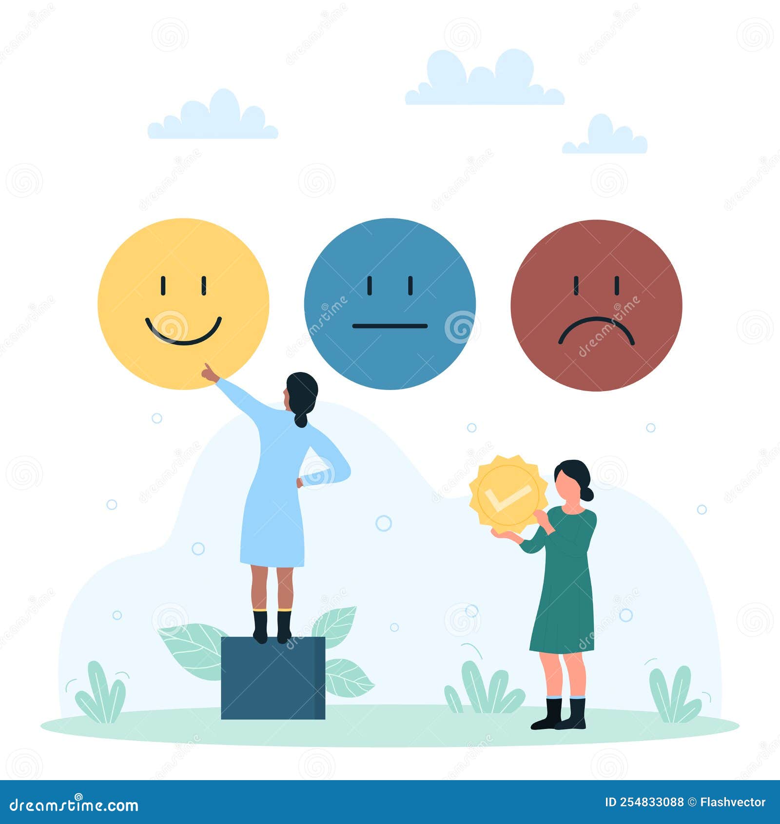 Customers Survey with Emoji of Experience, Tiny People Choose Happy ... Customers Survey with Emoji of Experience, Tiny People Choose Happy ...