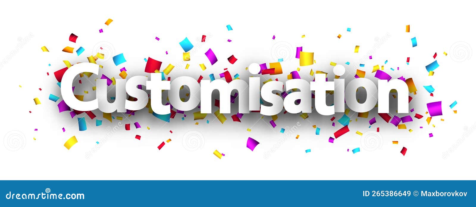 Customisation Sign Over Cut Out Colorful Confetti Backgaround Stock ...