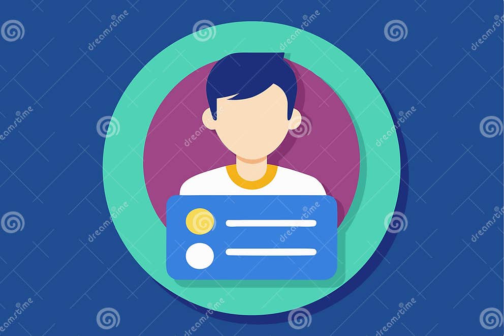 A Customizable Account Interface is Illustrated in Semi Flat Style ...