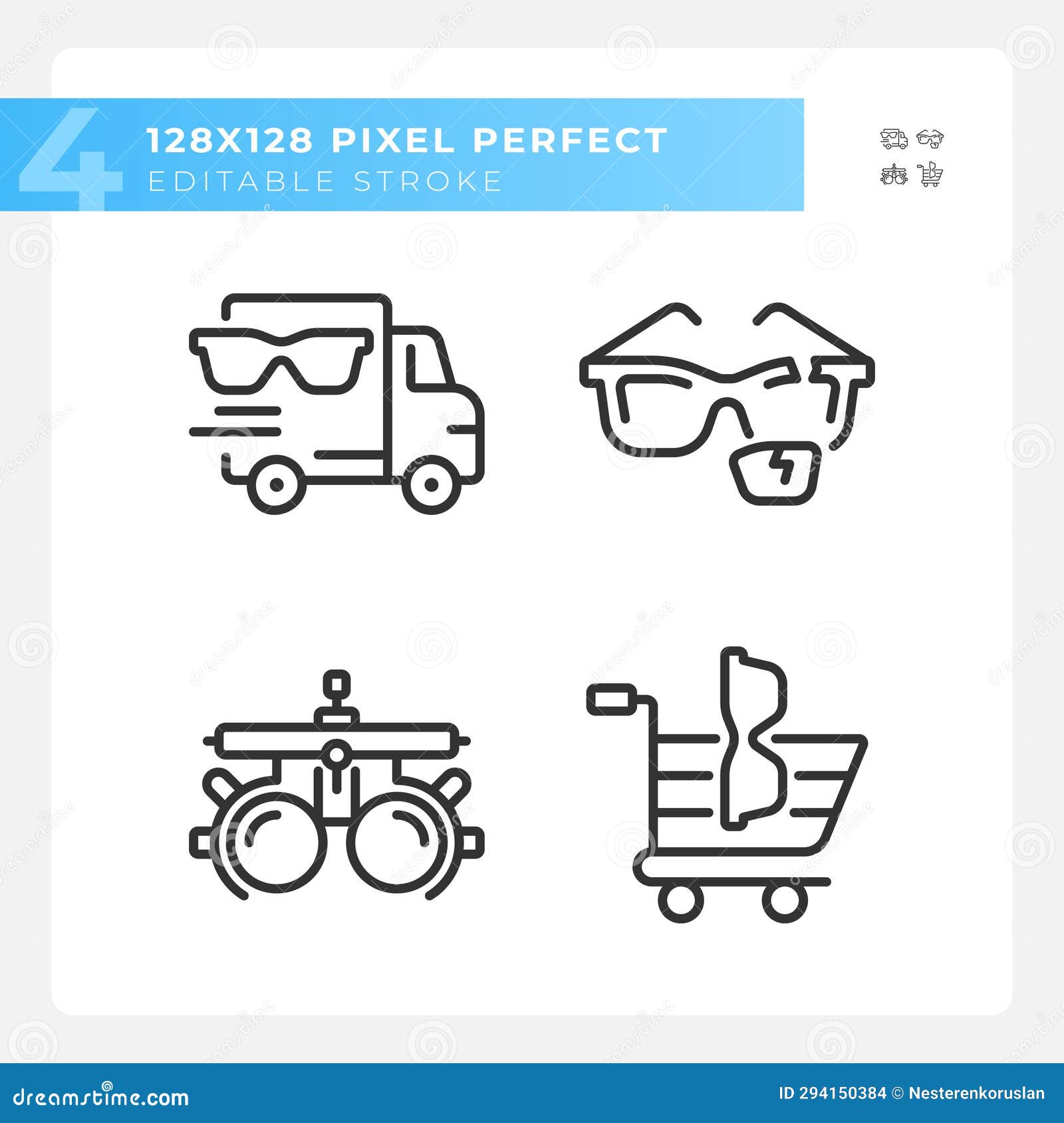 Customizable Black Simple Eye Care Icons Collection Stock Vector ...